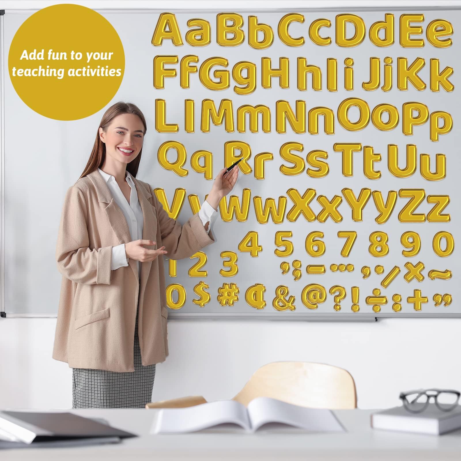 Snapklik.com : 260 Pcs Gold Bulletin Board Letters For Classroom 4 ...