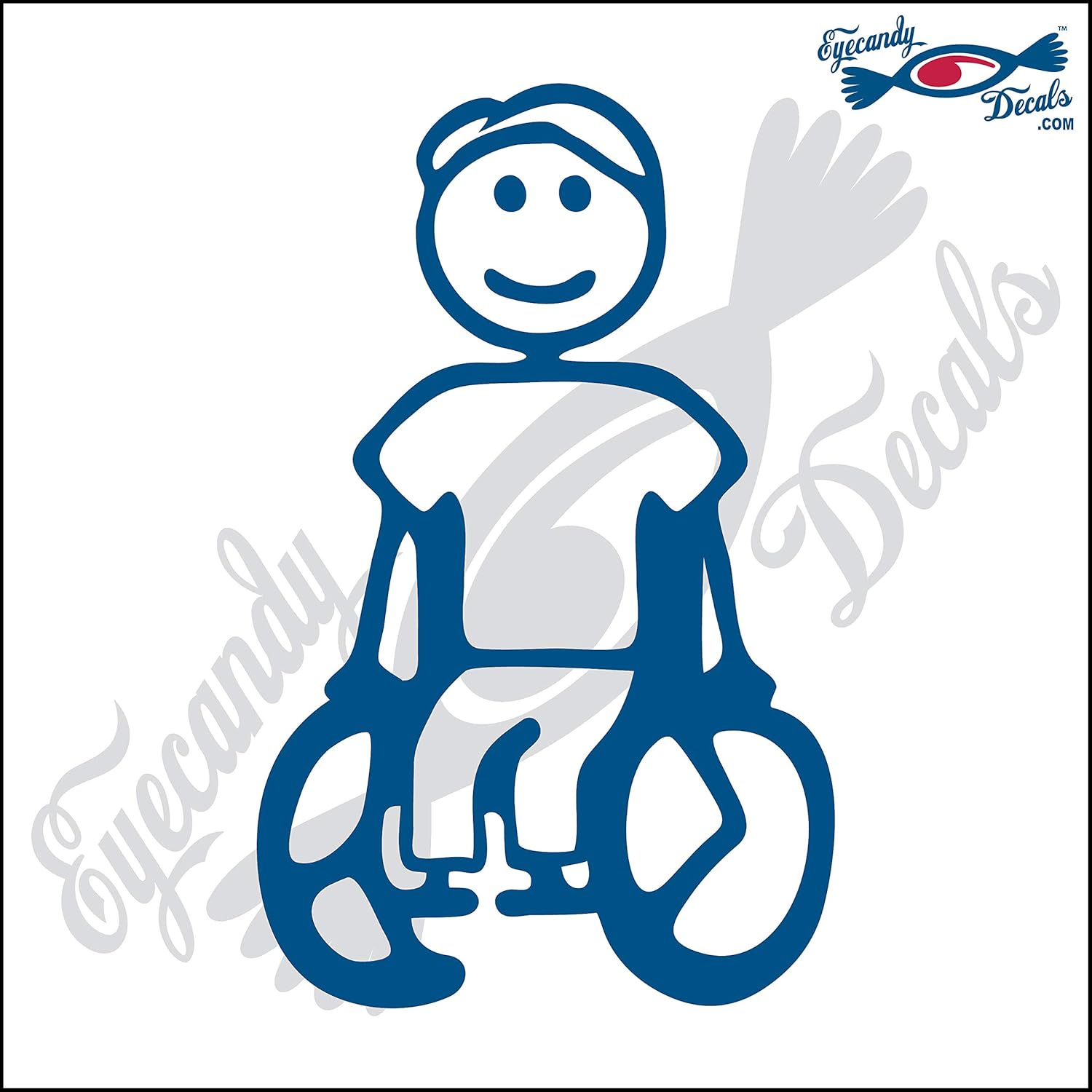 Amazon.com: Eyecandy Decals Stick Family Man in Wheelchair 5" Blue ...