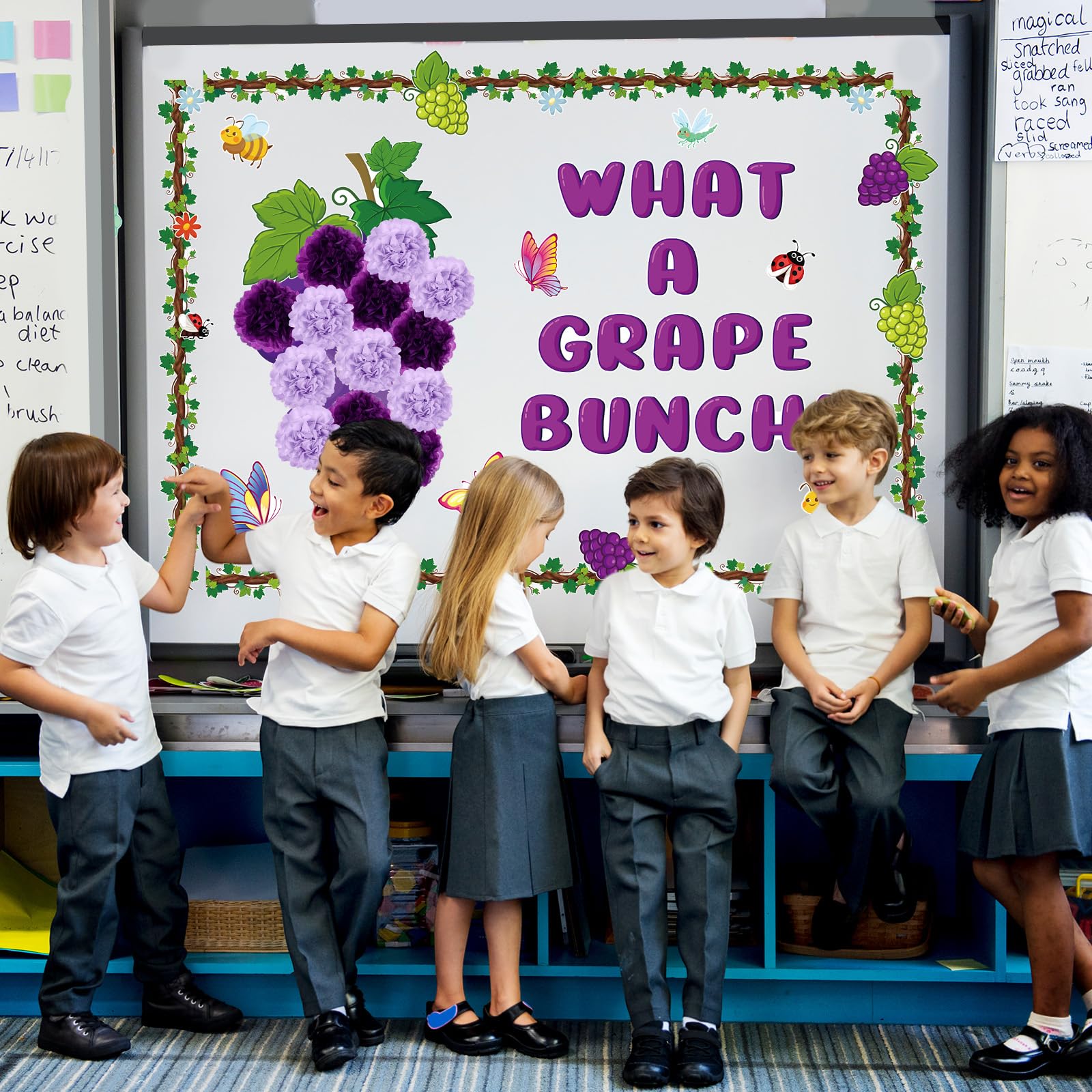 Snapklik.com : 90 Pcs 3D Honeycomb Bulletin Board Set Classroom Bulletin Board Decorations Grape ...