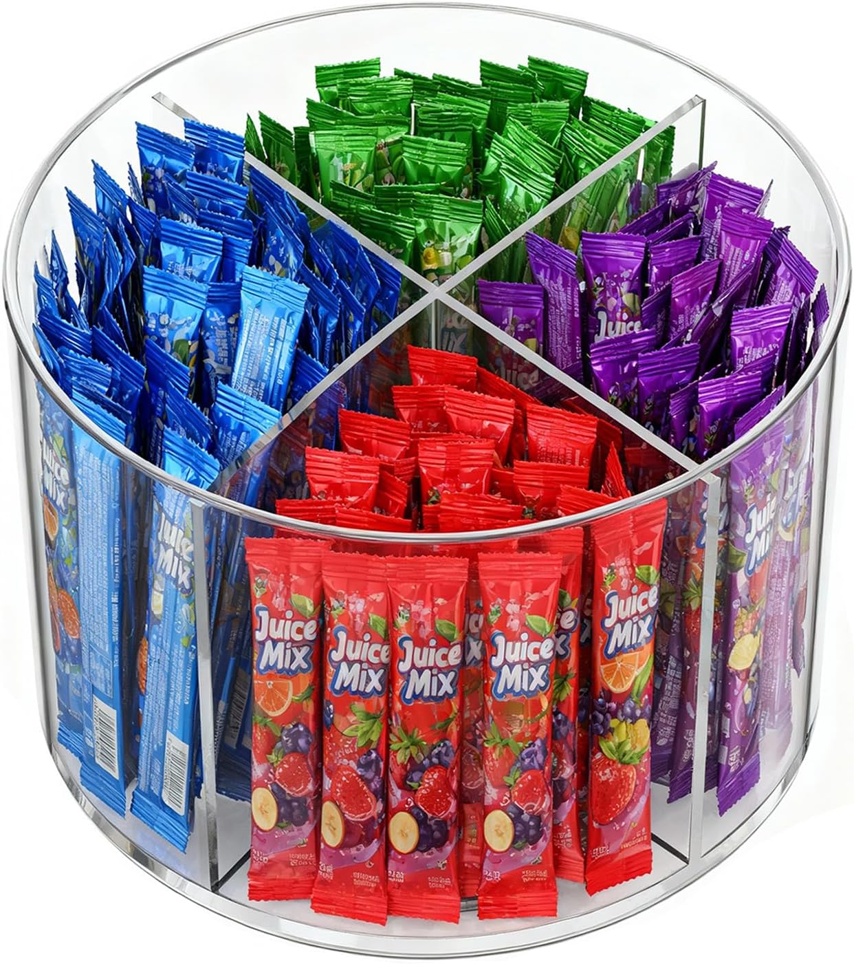 Amazon.com - Drink Packet Organizer with 4 Dividers, 360° Rotating ...