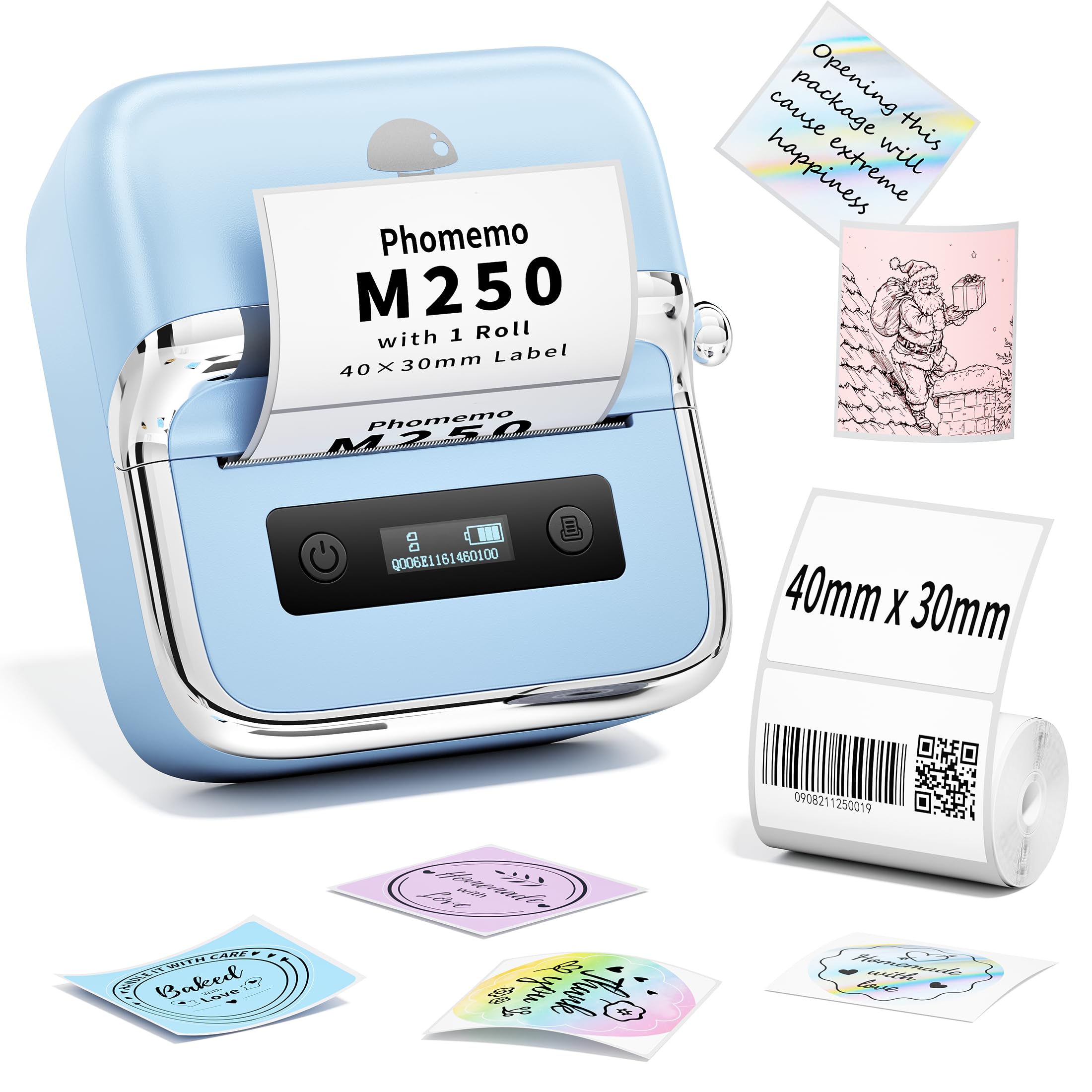 Phomemo M250 Label Maker, 3 Inch Thermal Label Printer for Small ...