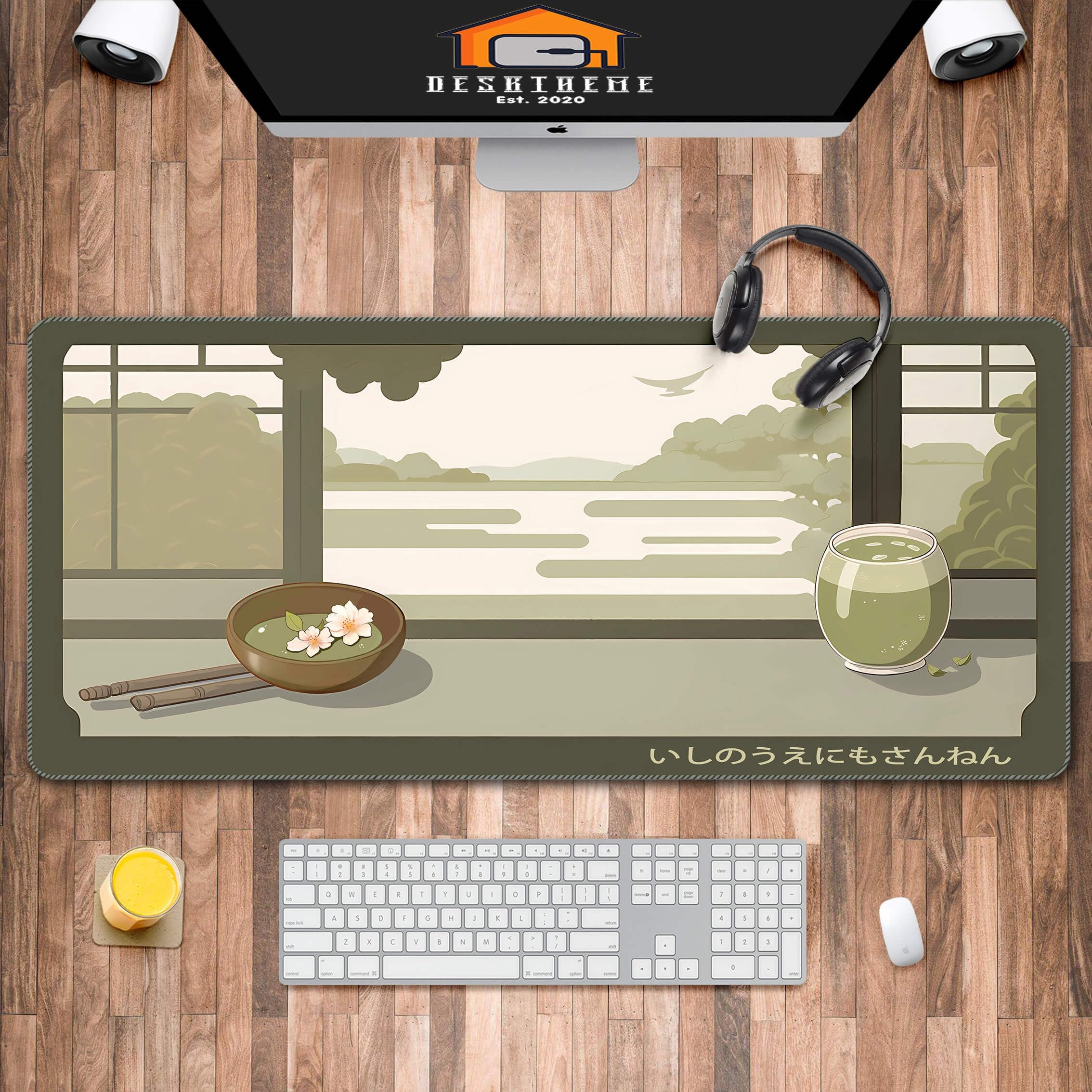 Amazon.com: Japanese Matcha Desk Mat, Anime Kawaii Mouse Pad, Green ...