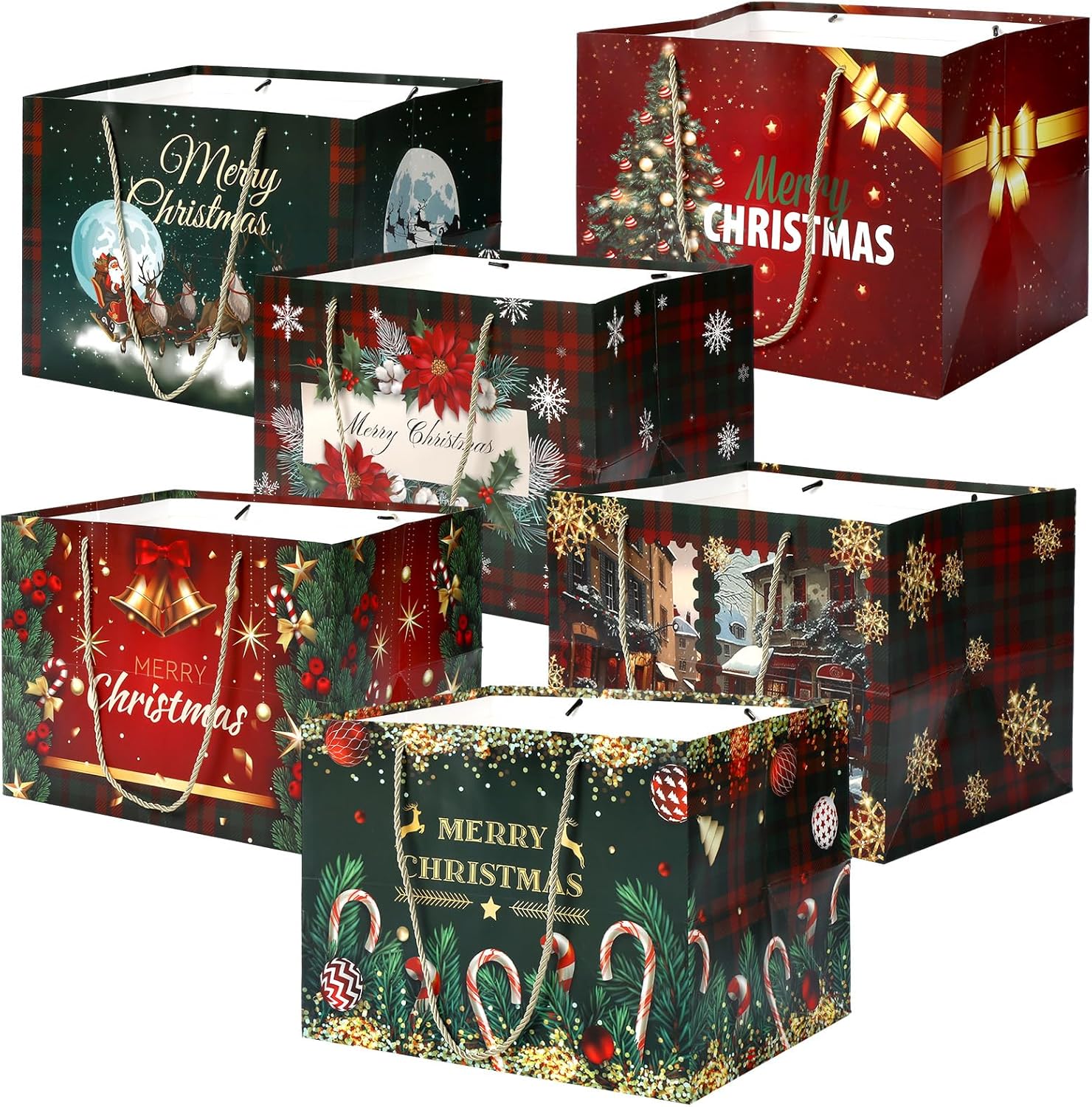 Amazon.com: Qeeenar 12 Pcs 15 x 11 x 11 Inch Christmas Extra Large Gift ...