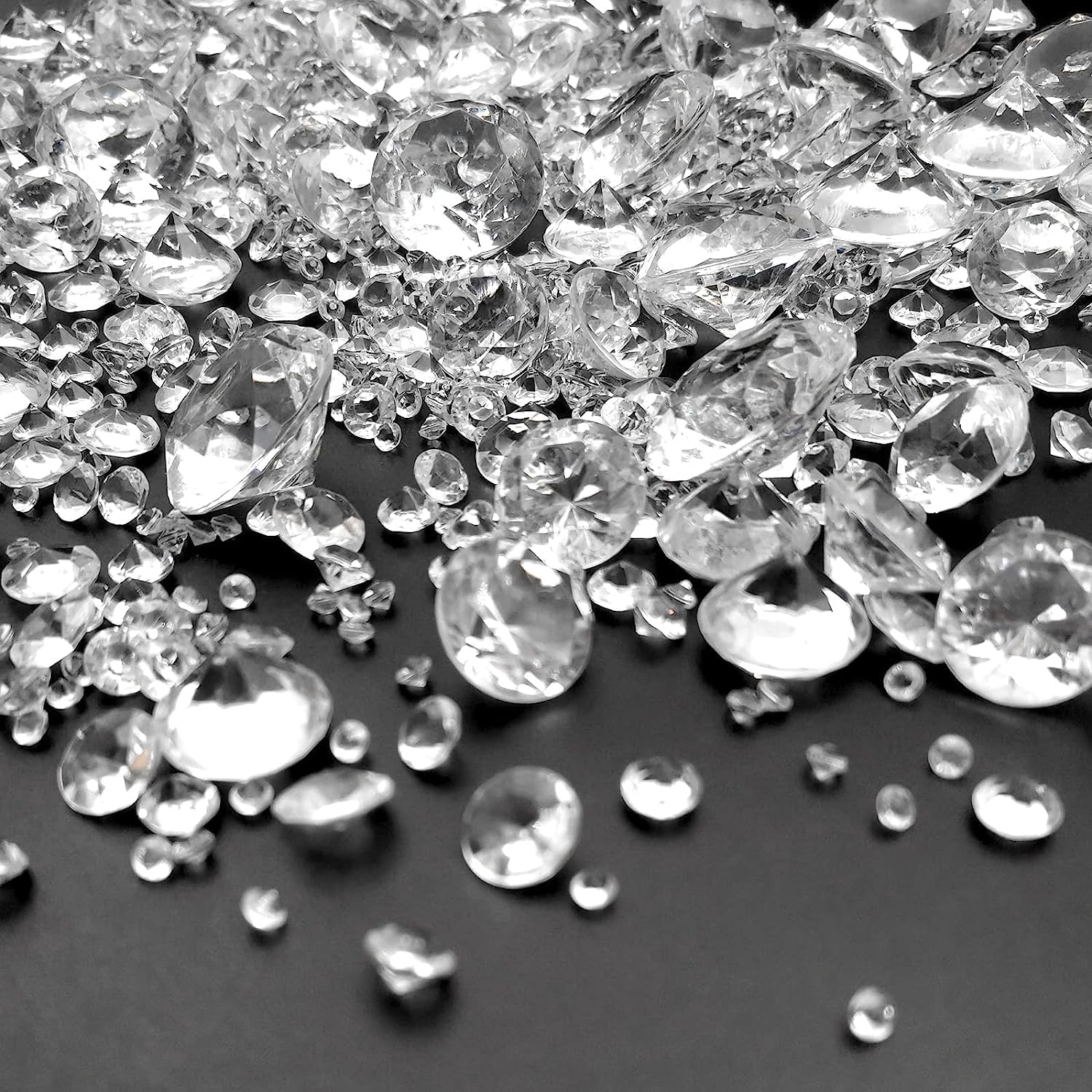 XHKDSYMC 1000 pcs Acrylic Diamond Gems, Clear Acrylic Diamonds Faux ...