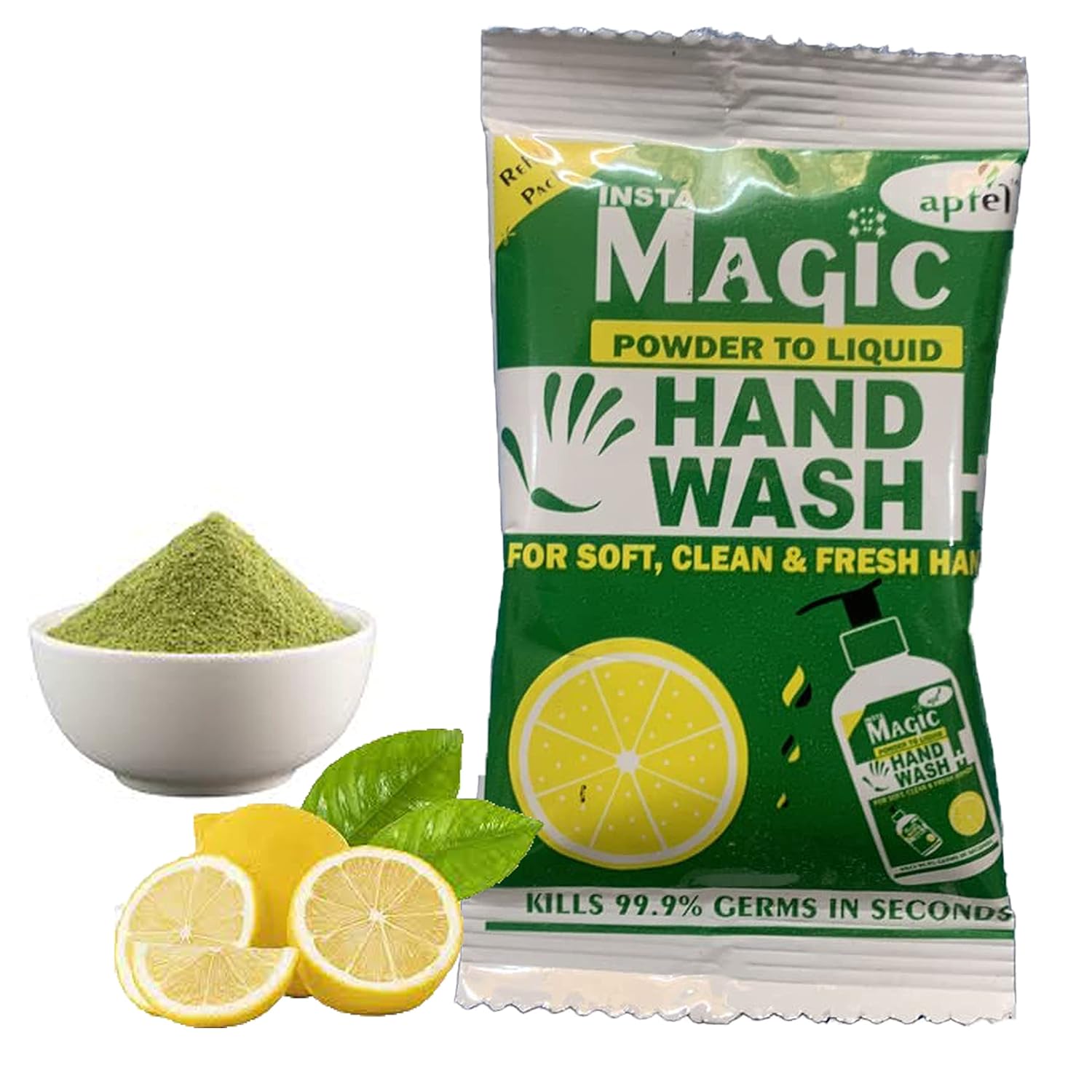 Apfel Insta Magic Hand Wash Powder - 10-Pcs Lime Scented - 100% ...