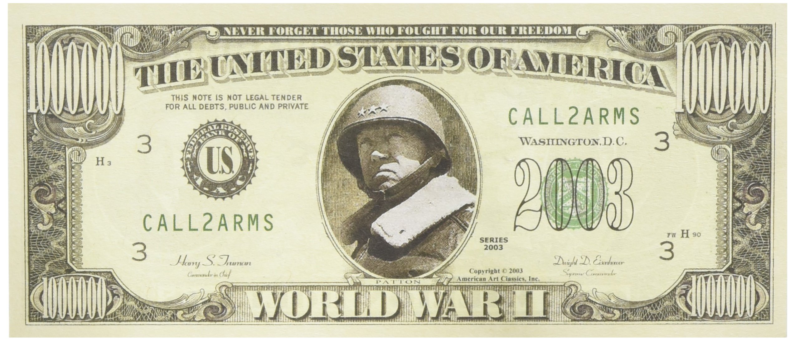 Buy American Art Classics Set of 100 Bills-World WAR II Commemorative ...