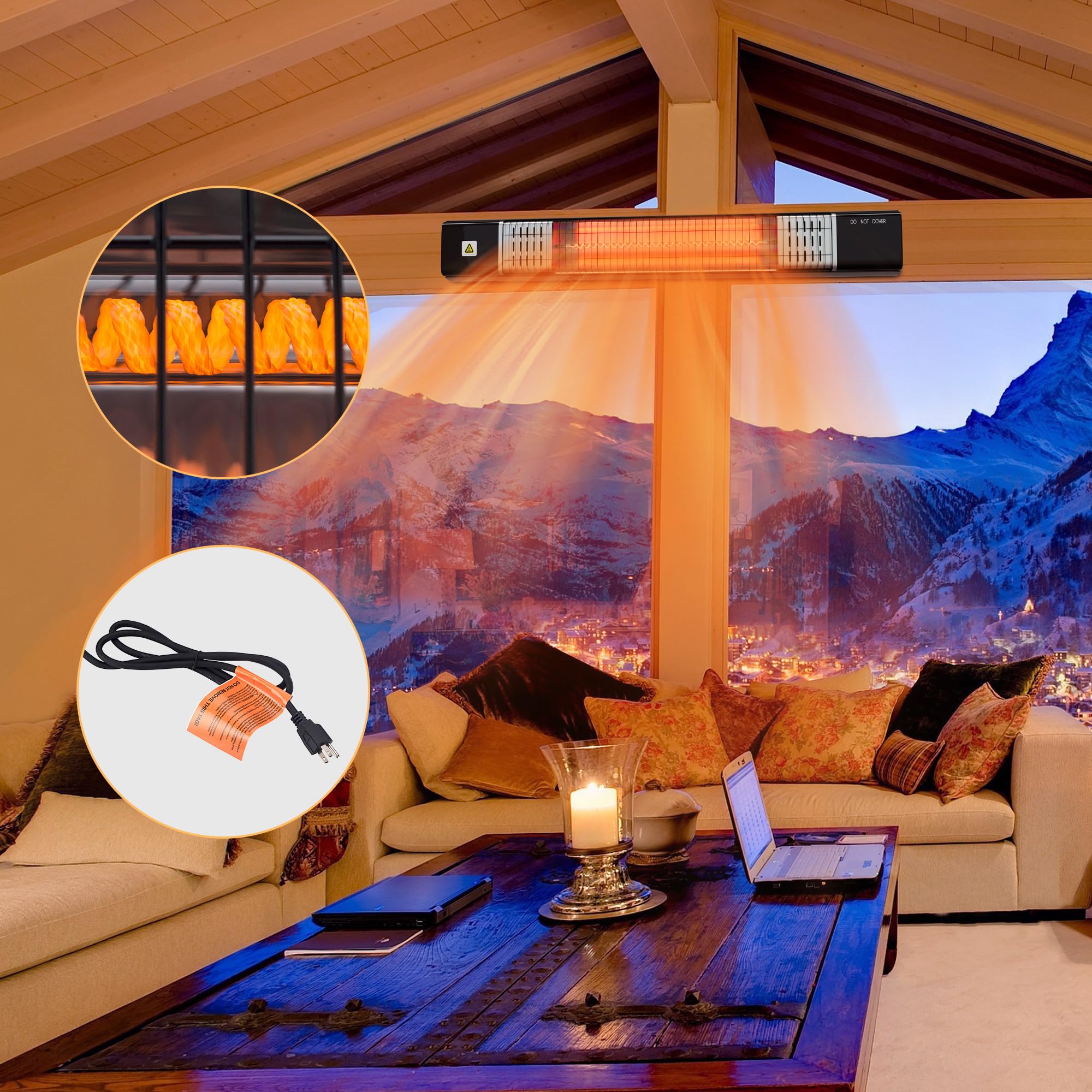 Snapklik.com : AKIRES Wall-Mounted Electric Infrared Patio Heater For ...
