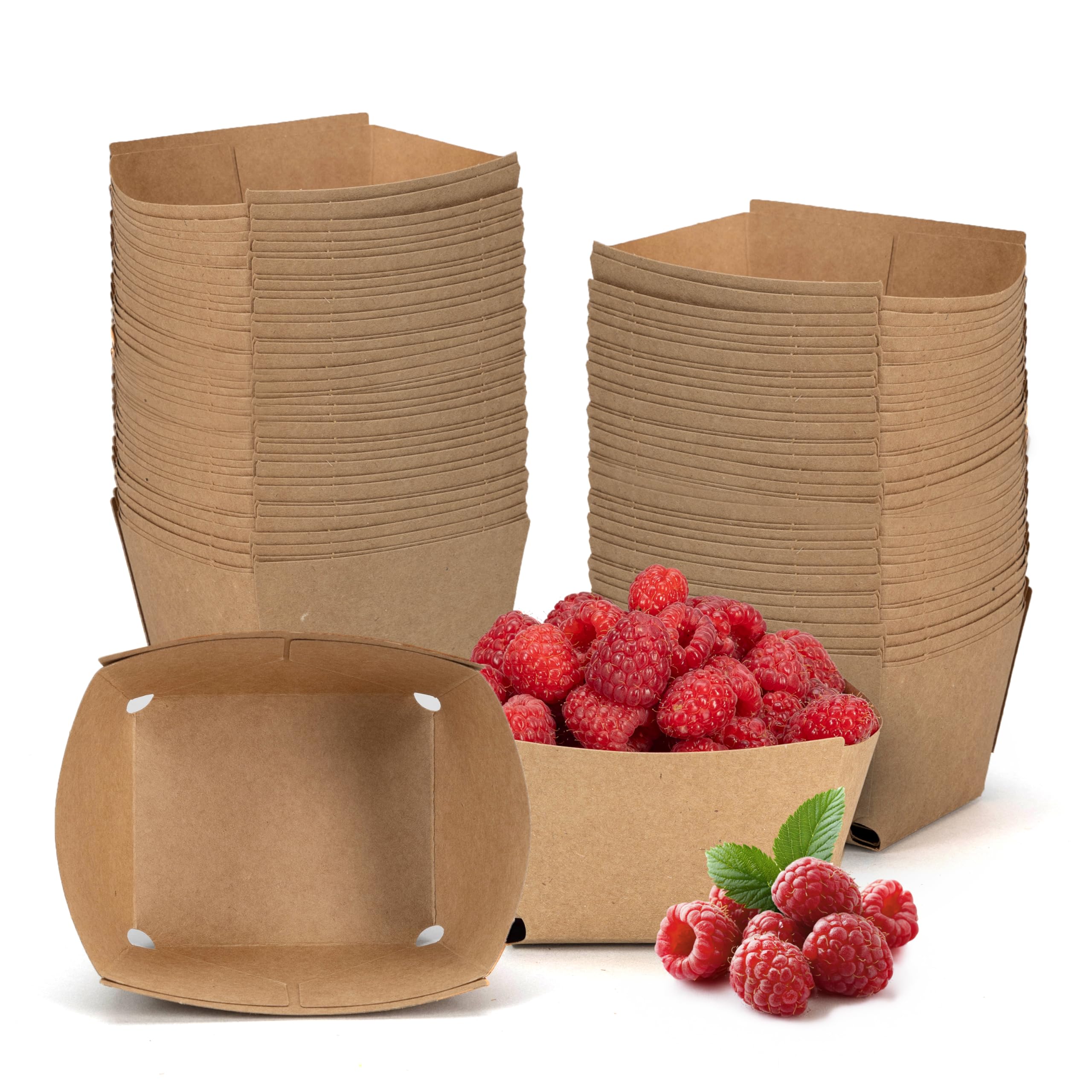 Cardboard Berry Containers 3 Quart Reversible Paper Sustainable