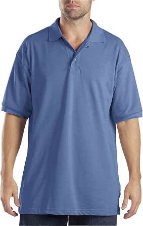Dickies Short Sleeve Pique Polo Shirt, Light Blue, XX-Large at Amazon ...