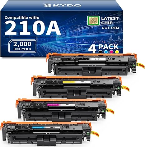 Amazon.com: 210A 210X Toner Cartridges 4 Pack(with Chip)| Compatible ...