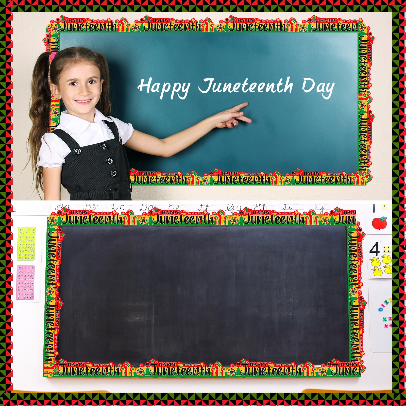 Snapklik.com : 68.9 Feet Juneteenth Border Bulletin Board Border Flower ...