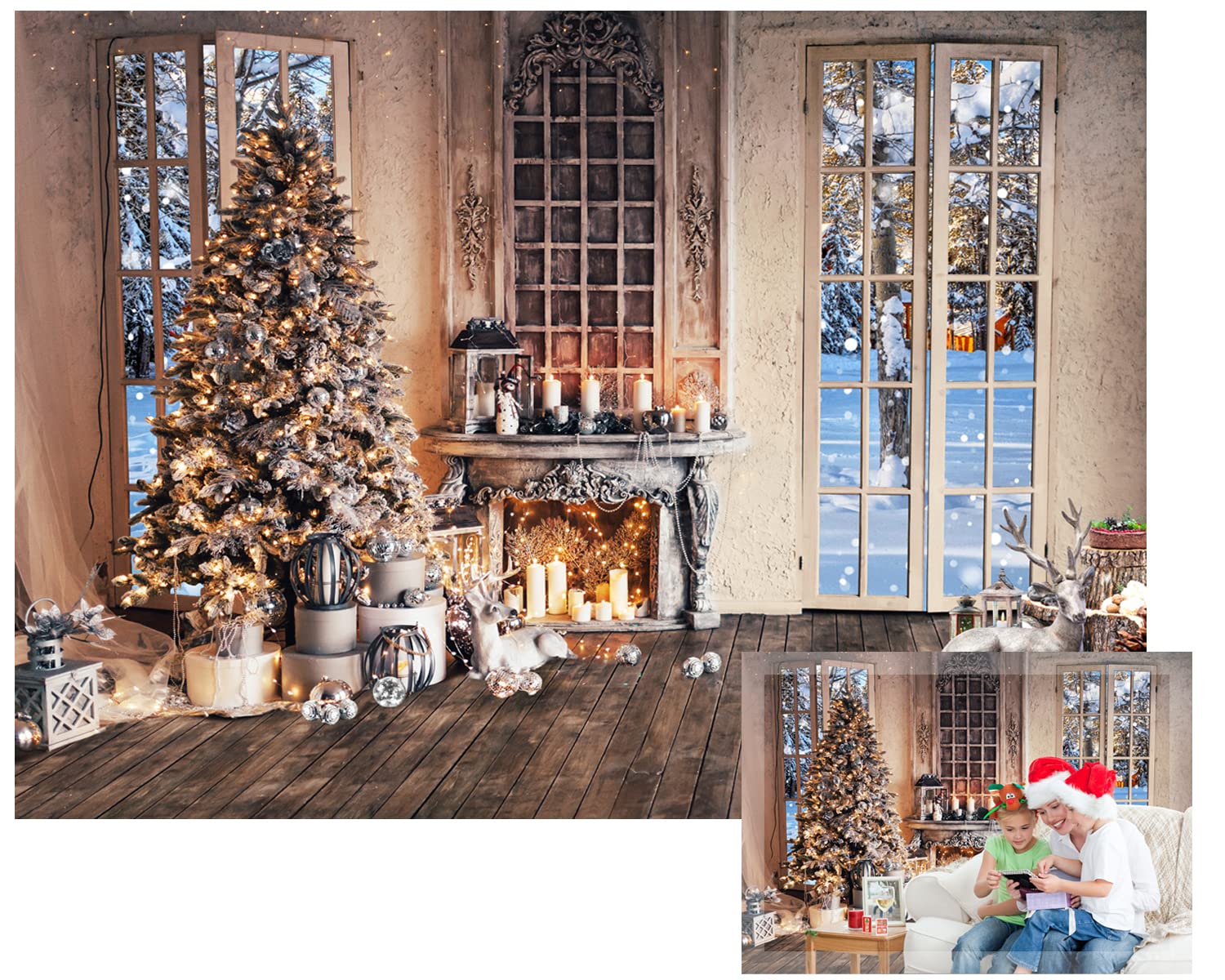 Amazon.com : Alltten 7X5FT Christmas Tree Backdrops for Photography ...
