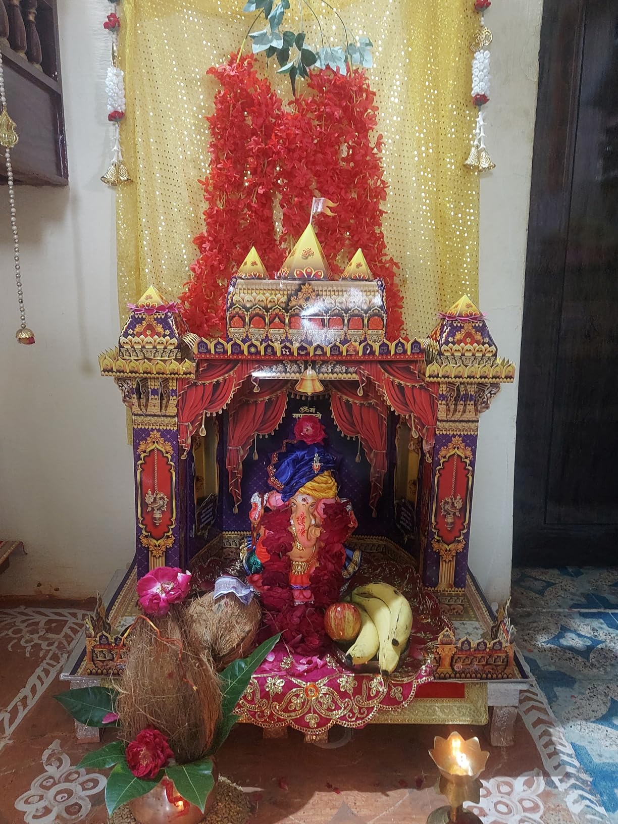 Shree SPACE DJ Mandir A1 Makhar 3D Paper DIY Decoration - for Upto 9 ...