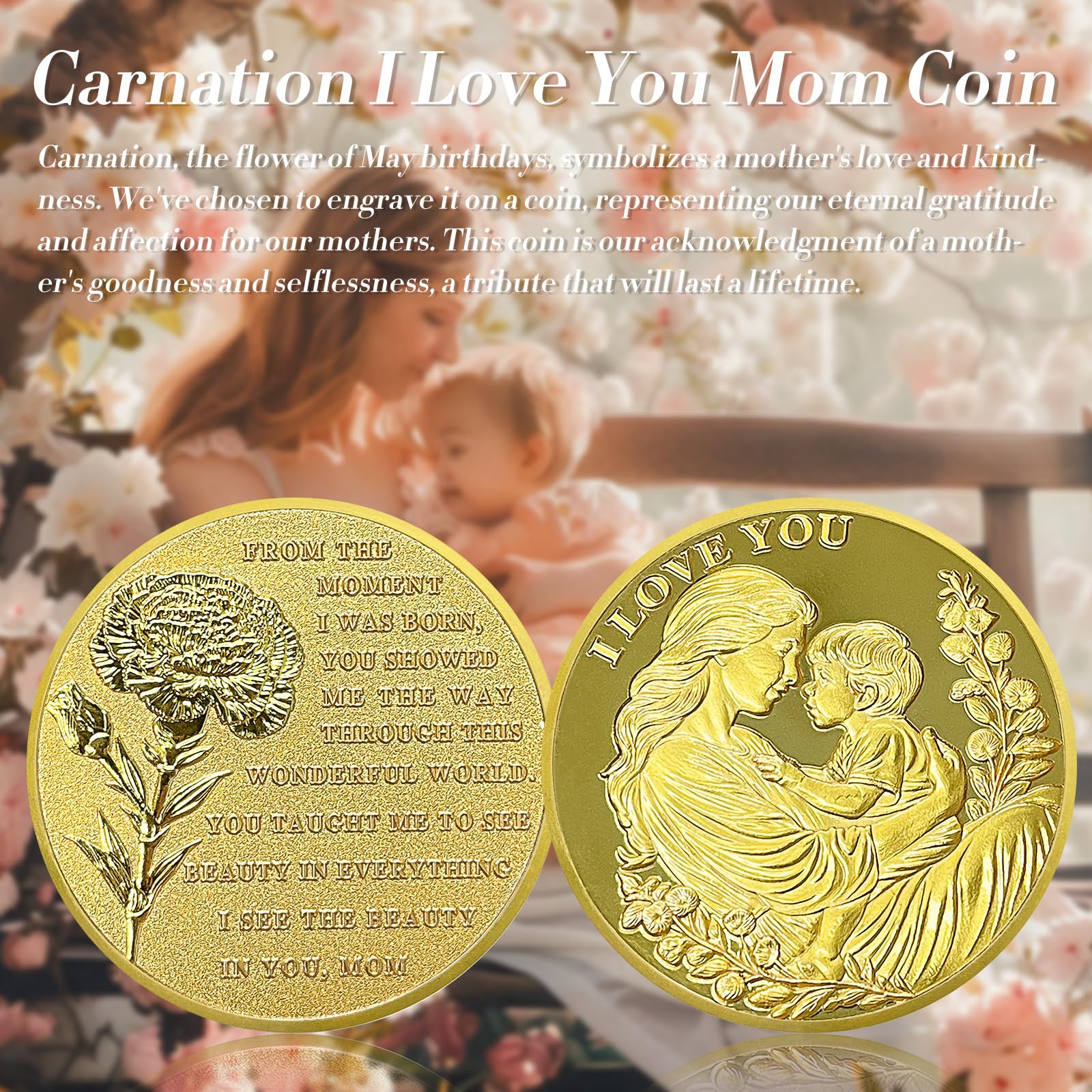 Snapklik.com : Romantic Love Expression Mothers Coin - Carnation I Love ...