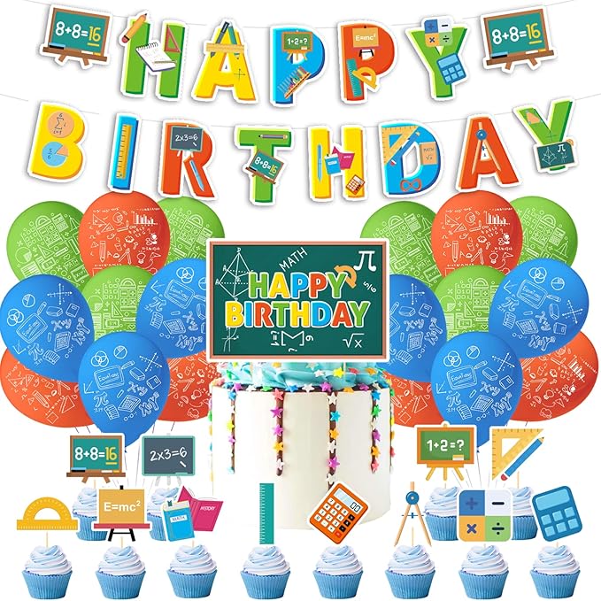 Amazon.com: Math Party Decorations Math Birthday Party Supplies ...