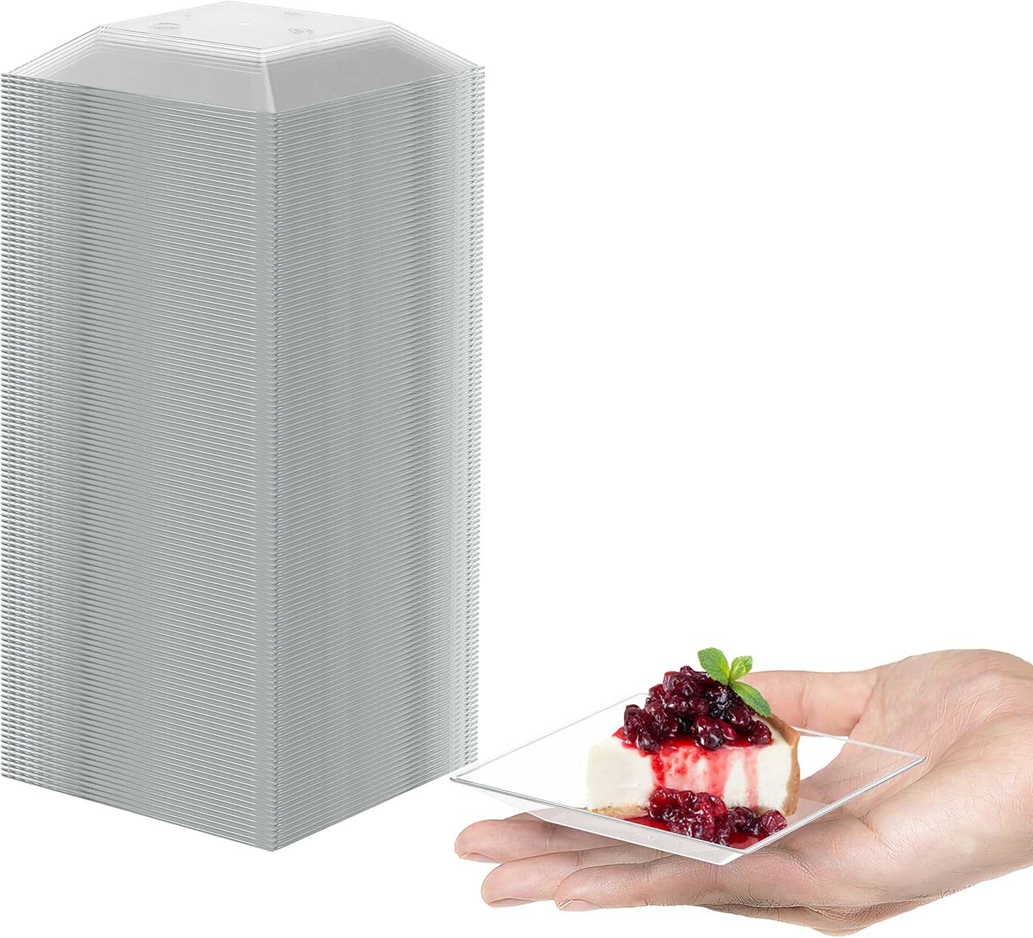 Amazon.com: Mini Disposable Appetizer Plates - 200 Pack 2.95 In. x 2.95 ...