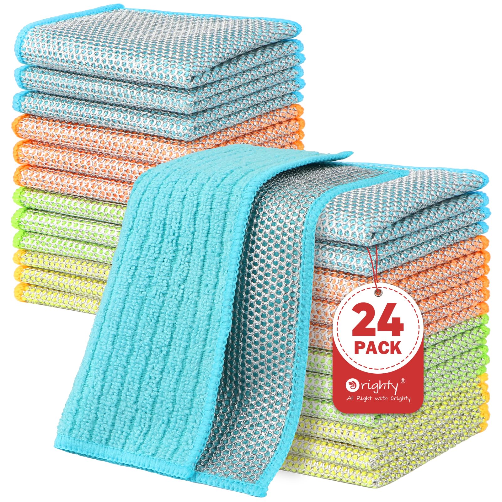 Amazon.com: Orighty Multipurpose Wire Dishwashing Rag 24 Pcs, Upgraded ...
