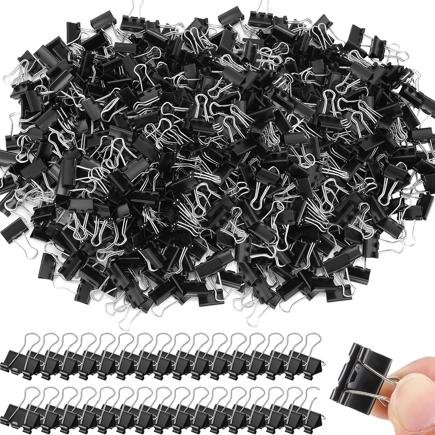 Amazon.com : Jetec 500 Pieces 0. 6 Inch Black Binder Clips Bulk Small ...