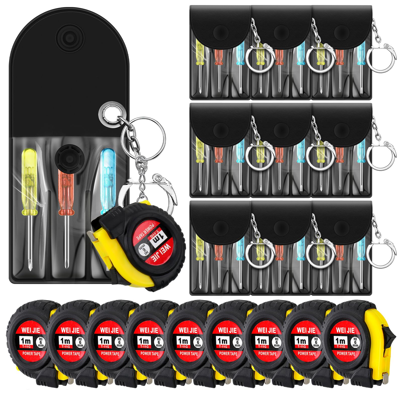 Amazon.com: Jutom Mini Screwdriver Keychain Mini Tape Measure Keychain ...