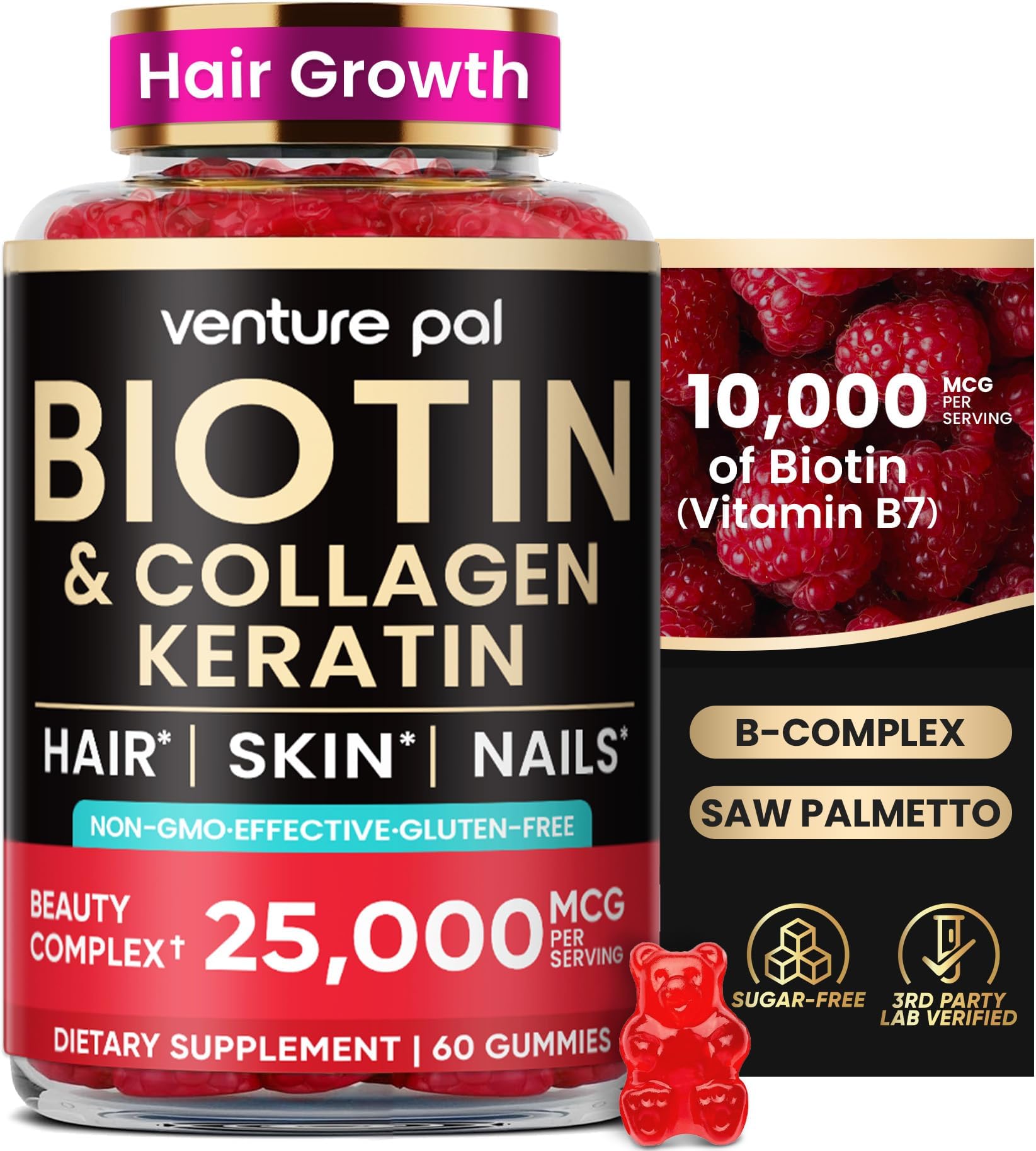 Amazon.com: Ficpoud Biotin Gummies, Supports Healthy Hair, Skin & Nails ...