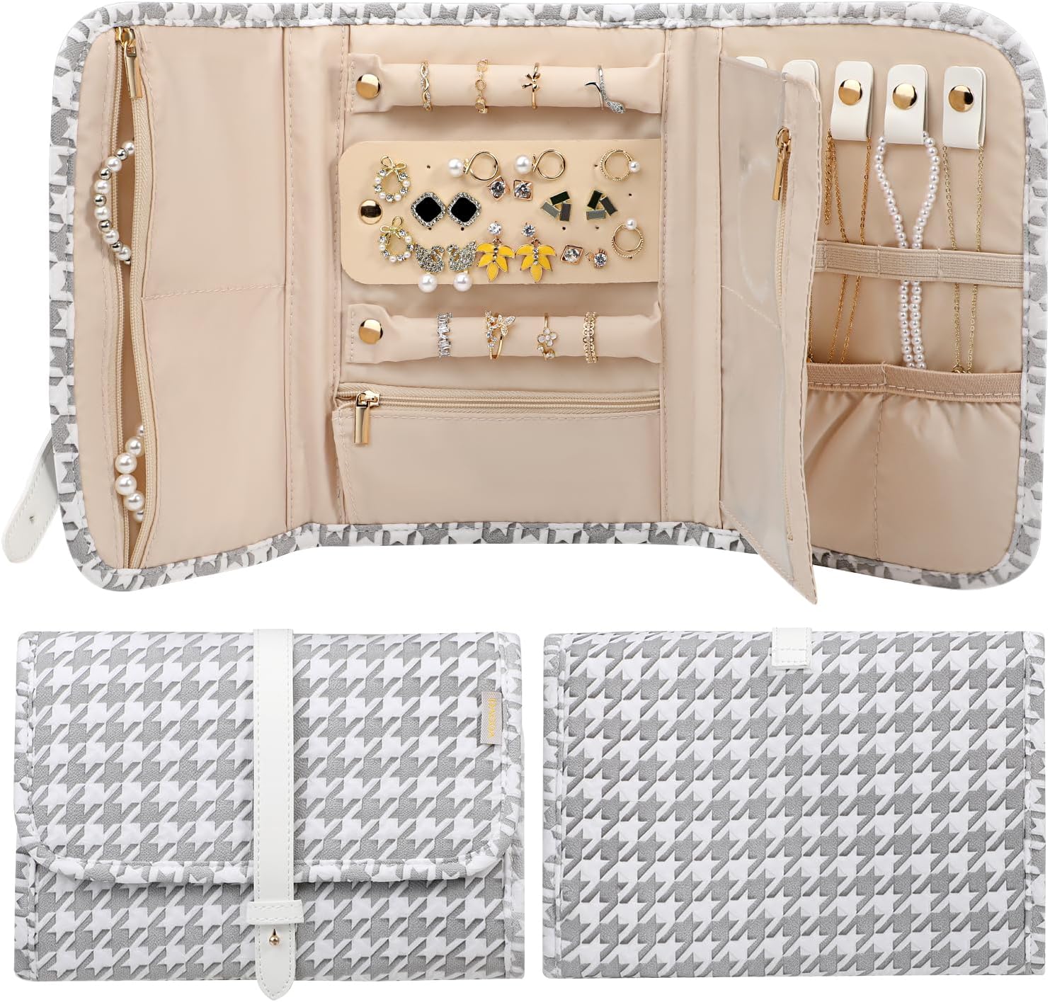 Amazon.com: Voova Travel Jewelry Holder Organizer Case, Large Jewelry ...