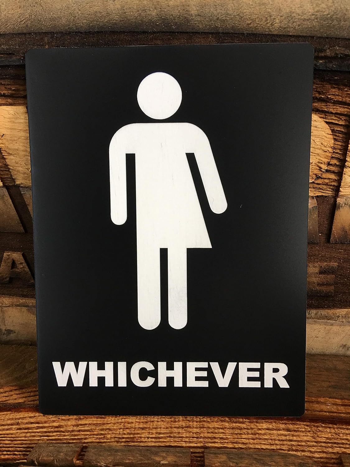 Amazon.com: WHICHEVER Bathroom Sign, Black/White, 6"x8" : Home & Kitchen