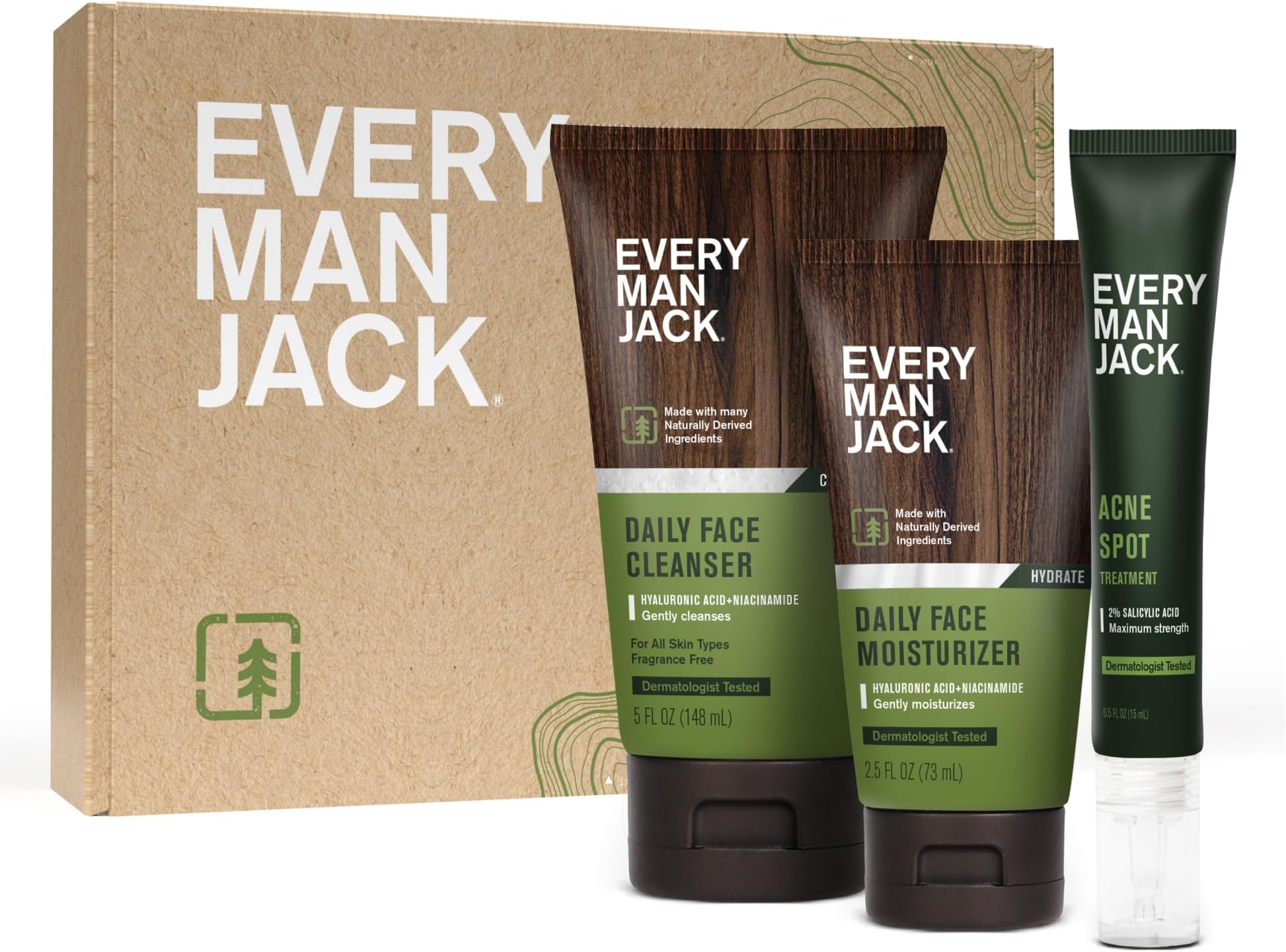 Amazon.com: Every Man Jack Daily Skin Care Set -Three Full-Size ...
