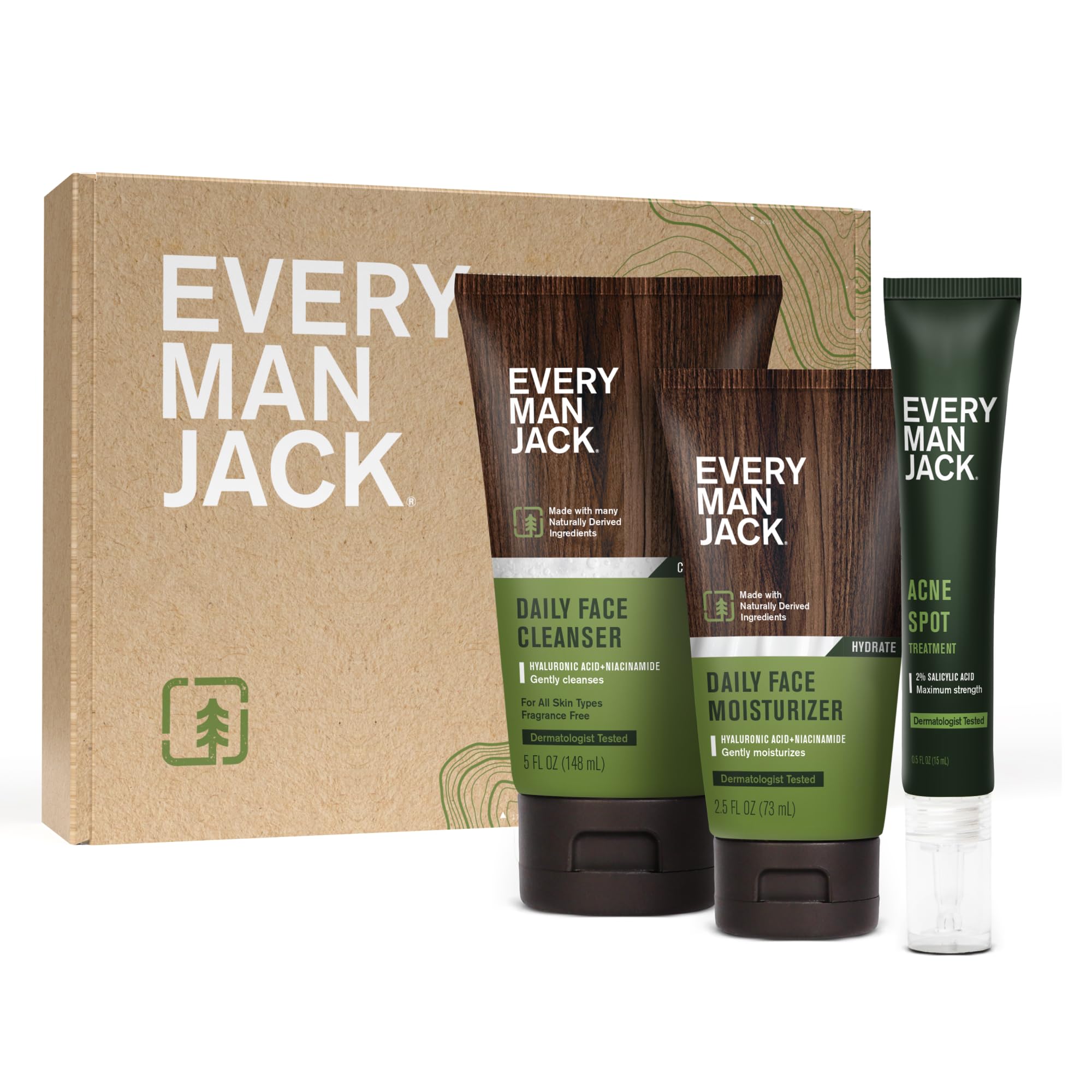 Amazon.com: Every Man Jack Daily Skin Care Set -Three Full-Size ...