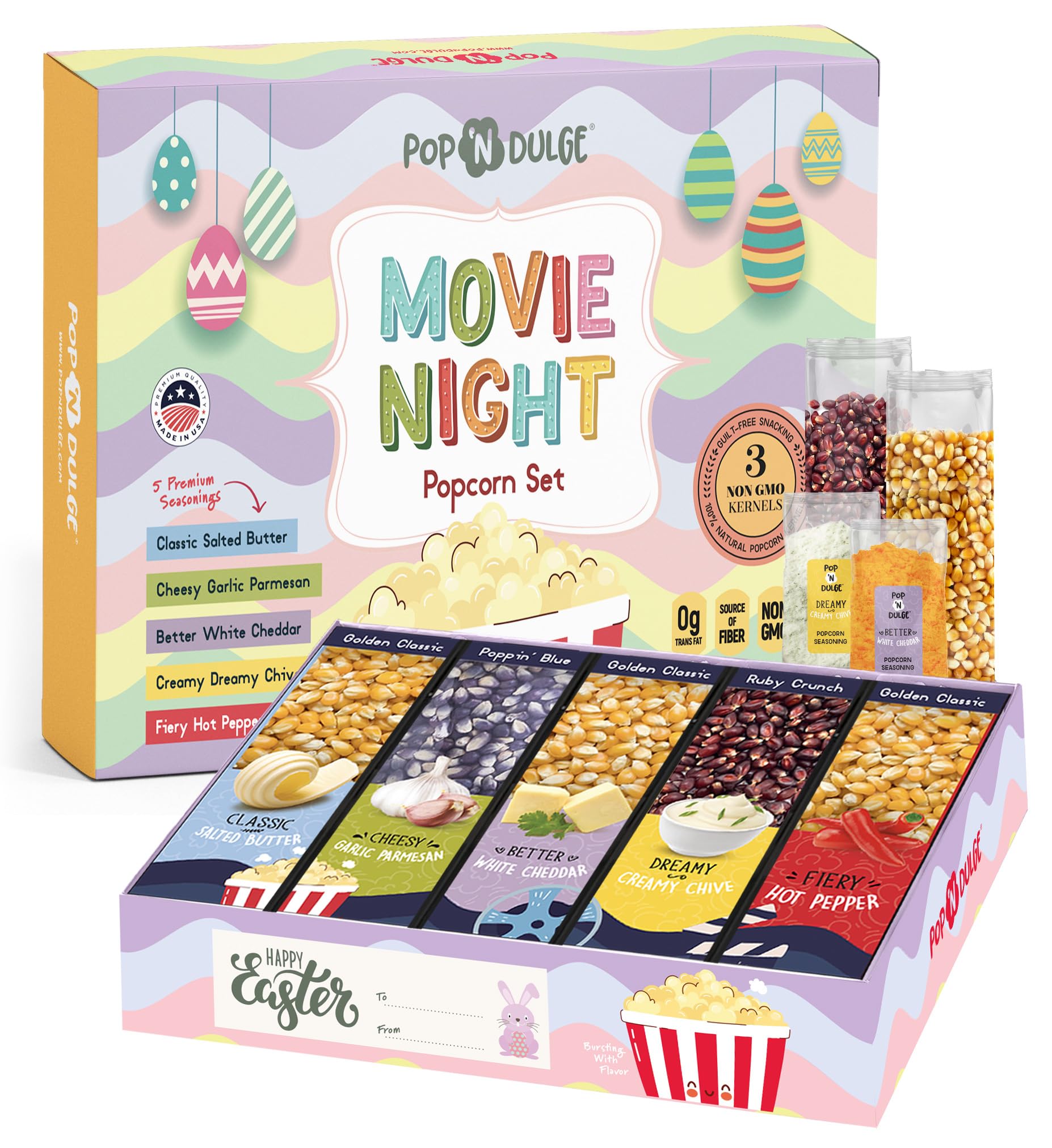 Amazon.com : Easter Basket Stuffers Movie Night Popcorn Gift Set ...