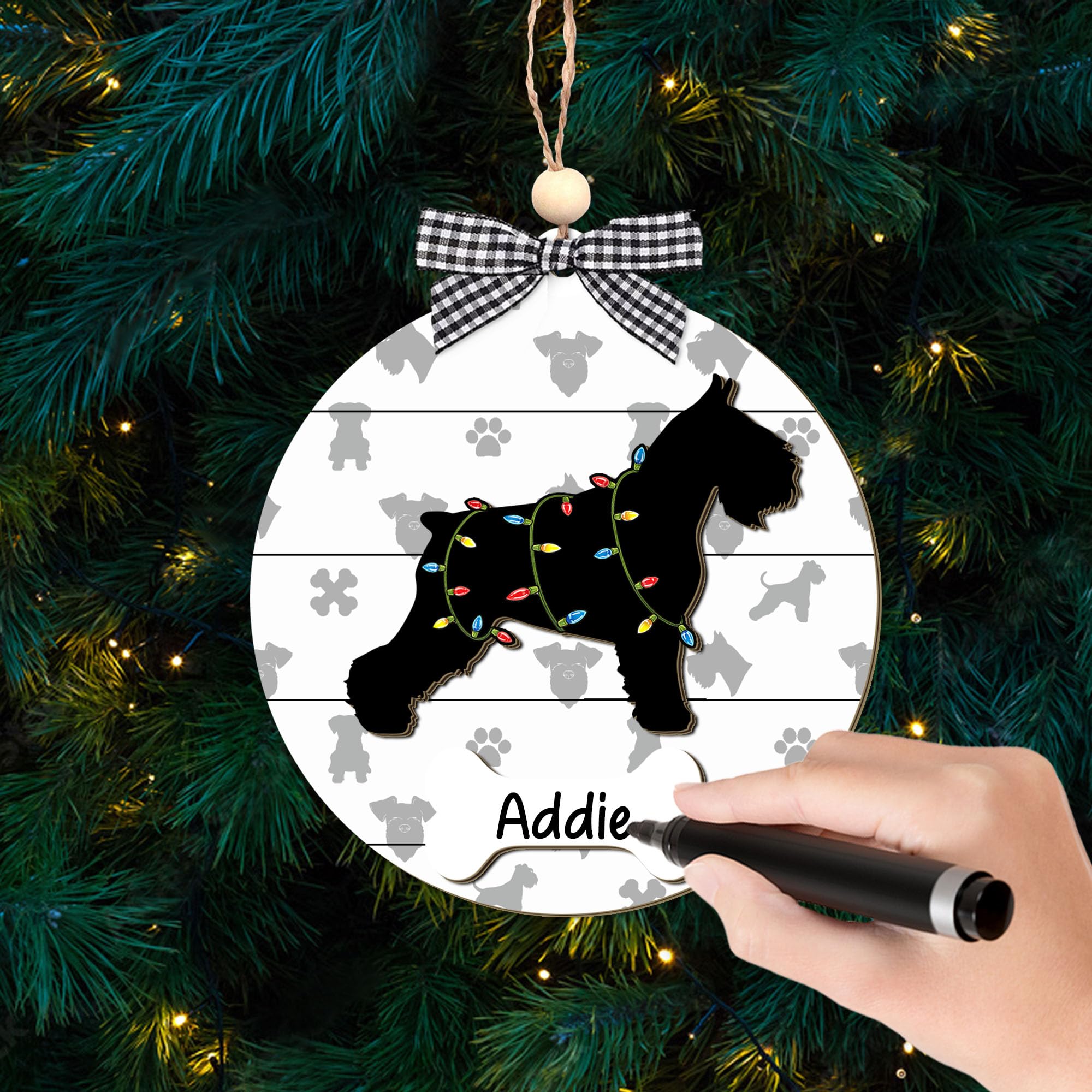 Amazon.com: Miniature Schnauzer Ornament, Schnauzer Christmas Ornament ...