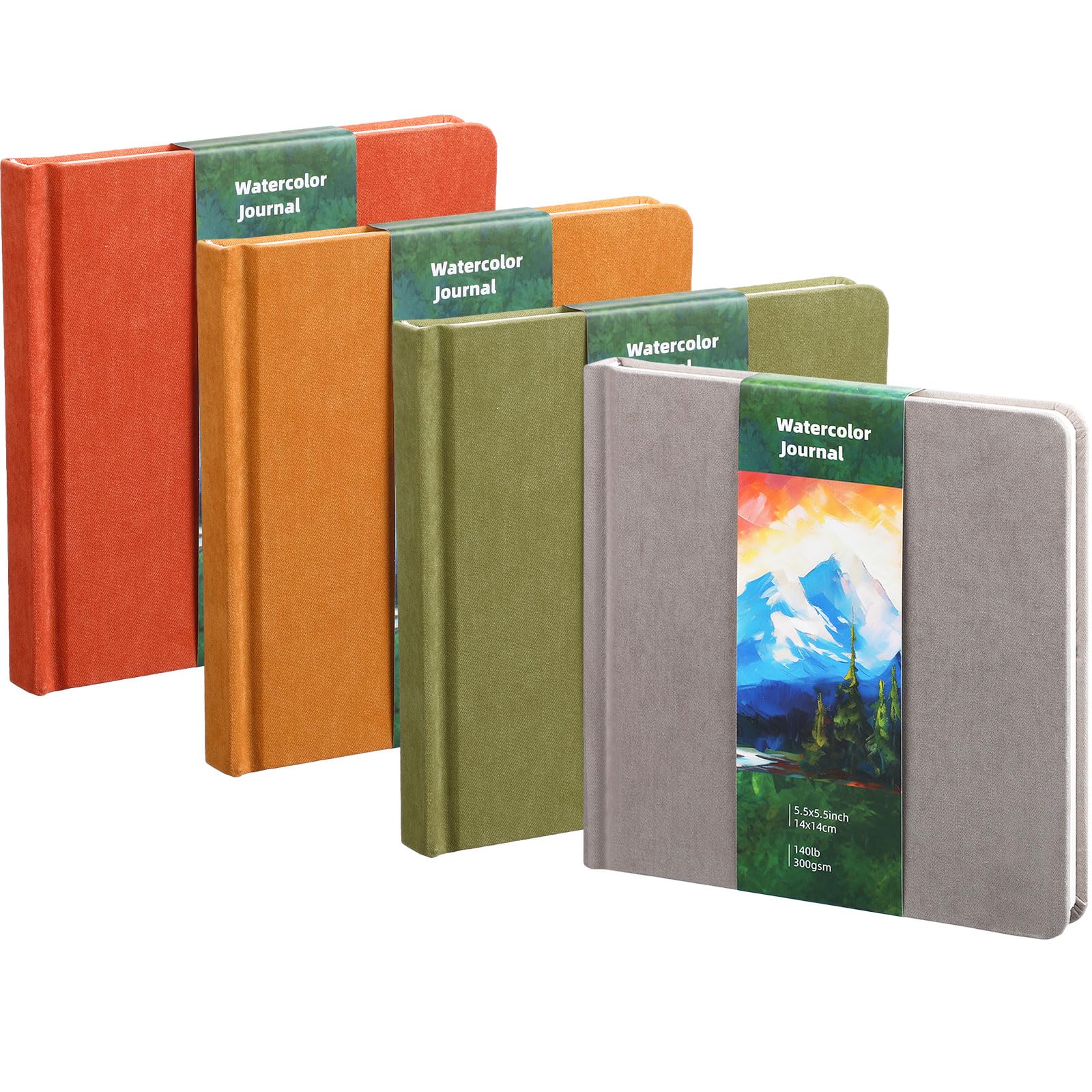 Amazon.com: Mooliwe 4 Pcs Watercolor Paper Sketchbook 5.5" x 5.5 ...