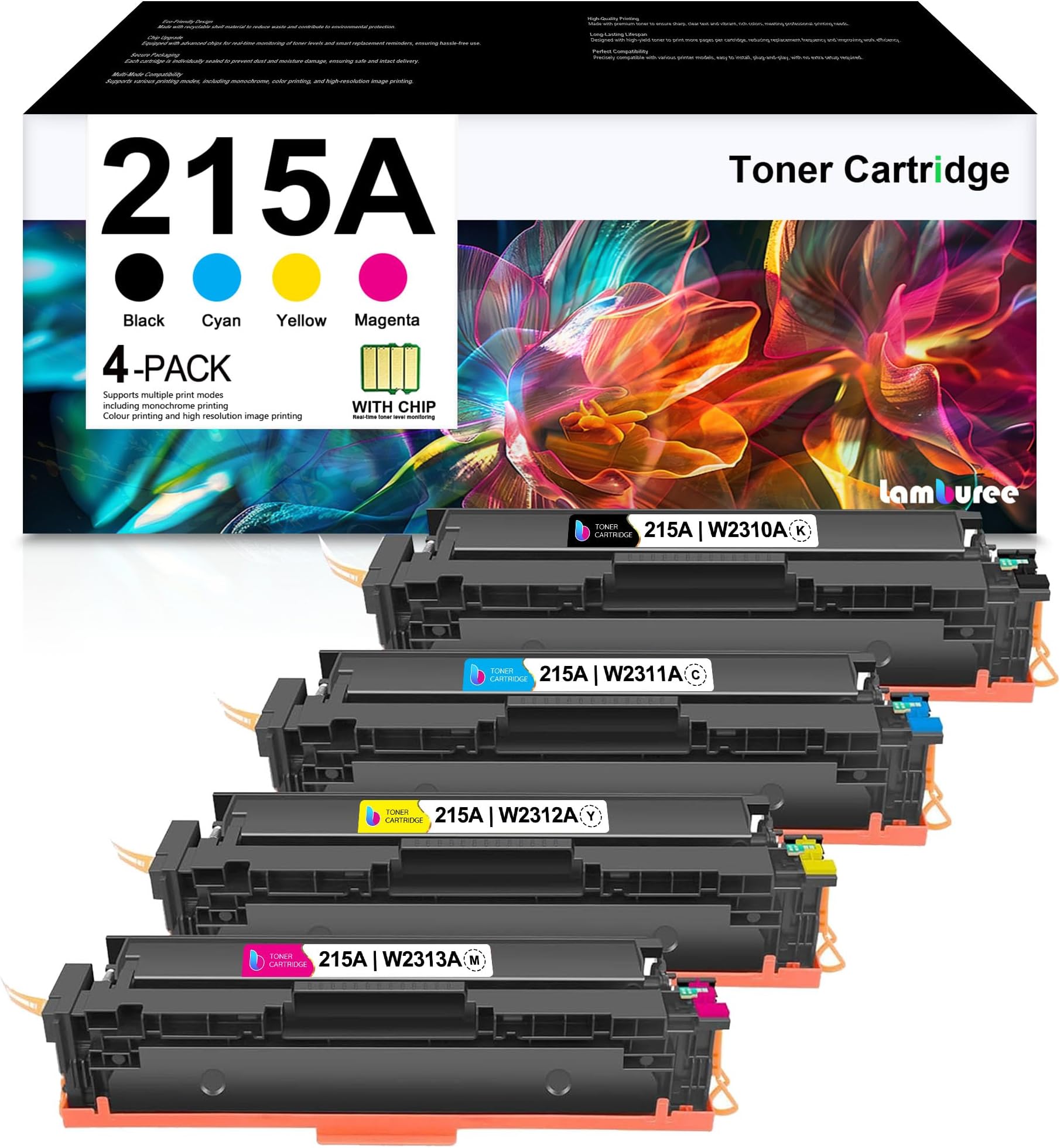 Amazon.com: 215A Toner Cartridges Works with HP Color Laser Pro M182nw ...