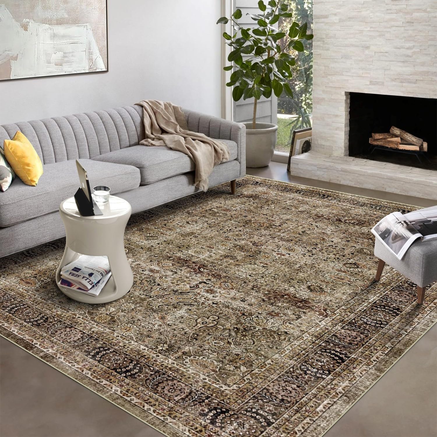 Amazon.com: Poeti Washable Rug, Ultra Thin 6x9 Area Rugs - Non Slip ...