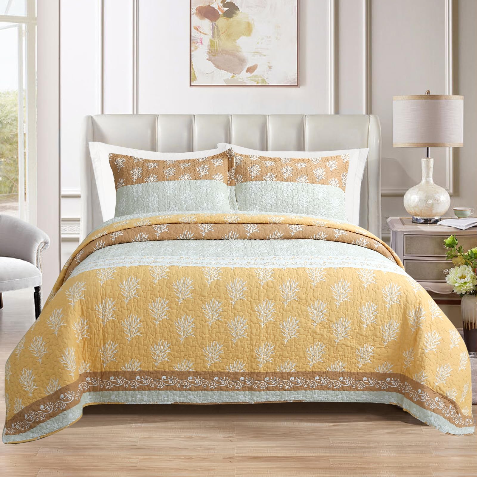 Amazon.com: UYOF Quilt Set Queen Size - Queen Quilts Bedding Set, 100% ...