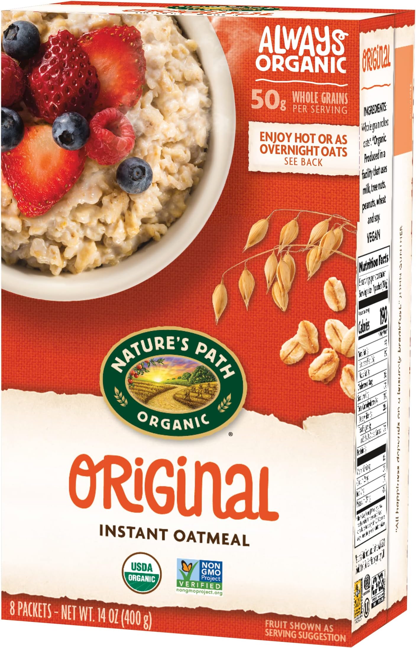 Amazon.com: Nature's Path Organic Original Instant Oatmeal, 8 Packets ...