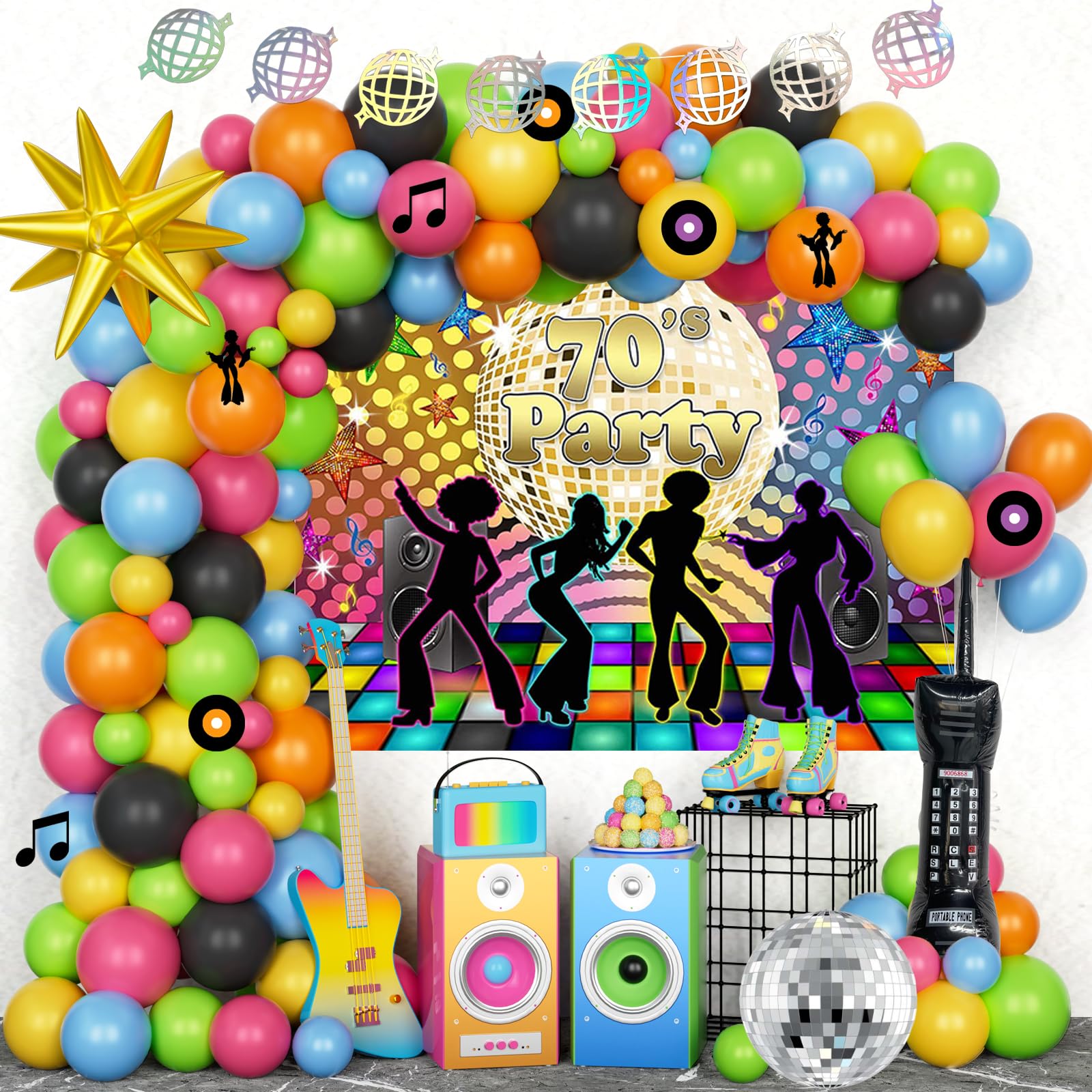 Amazon.com: 118 PCs 70s Party Decorations, Homond 70s Themed Birthday ...