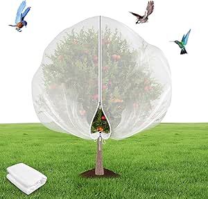 Amazon.com : Fruit Tree Netting Cover with Zipper and Drawstring Large Bird Netting for Fruit ...