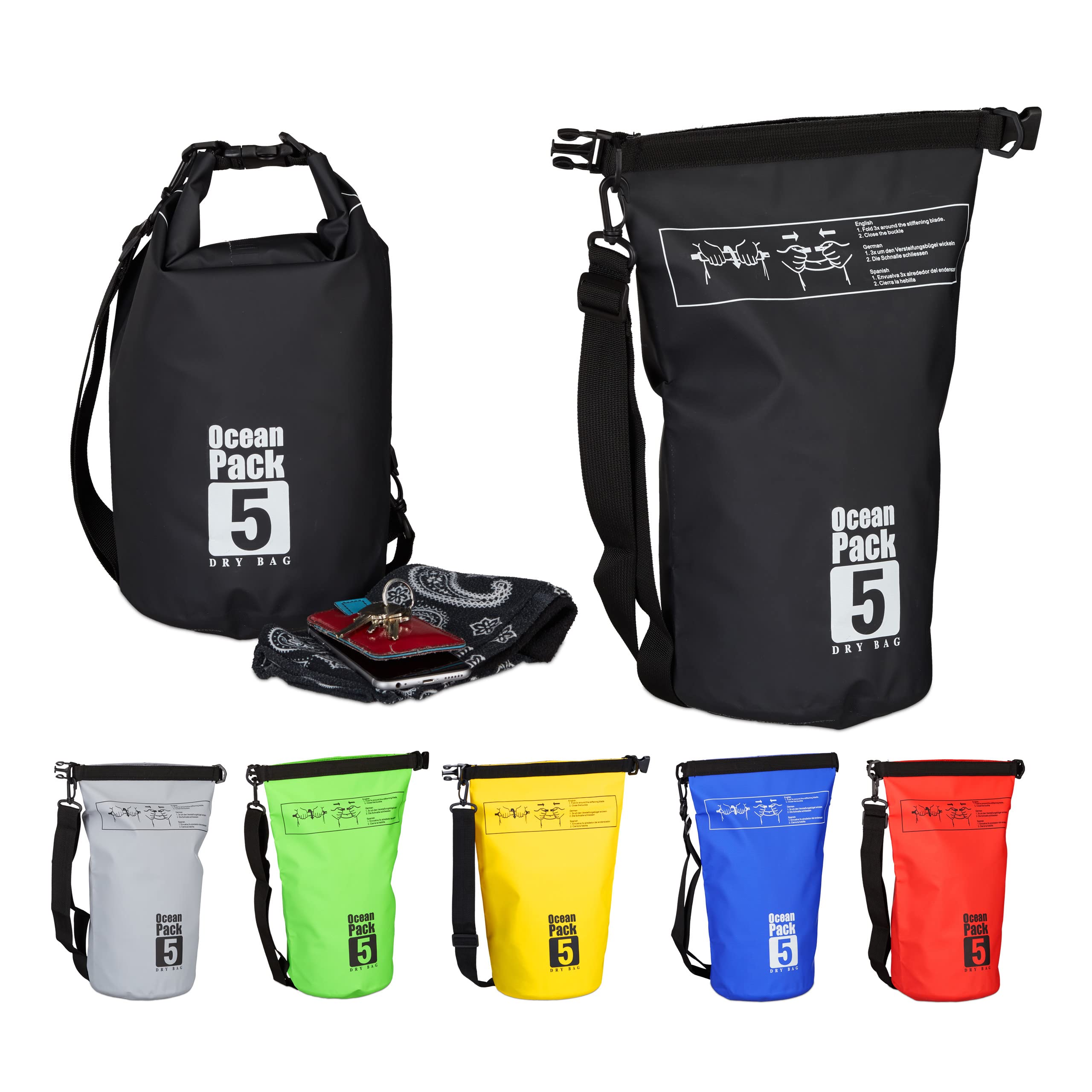 Relaxdays Ocean Pack Waterproof Bag : Amazon.co.uk: Sports & Outdoors