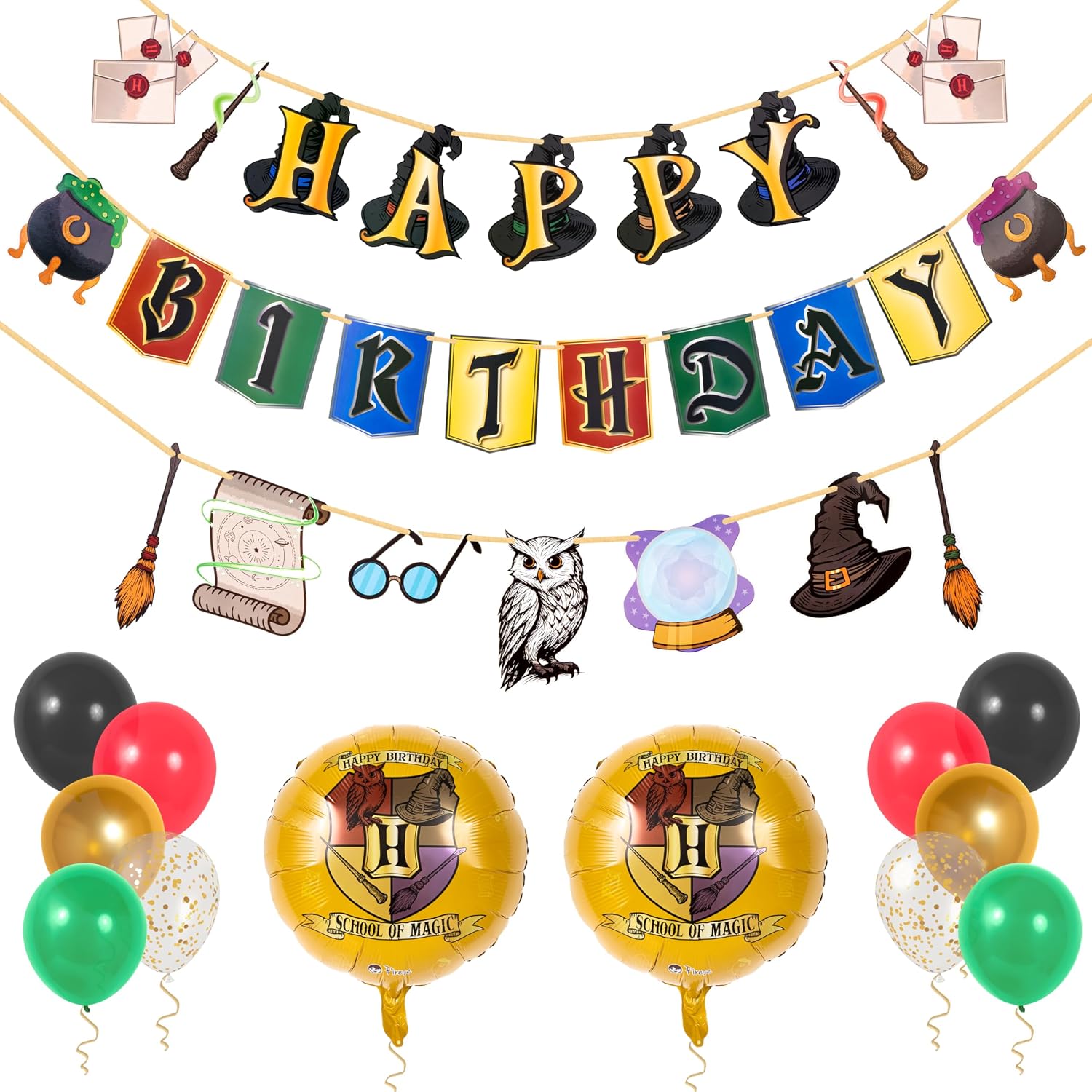 Amazon.com: Pirese Wizard Birthday Decorations, Magical Happy Birthday ...