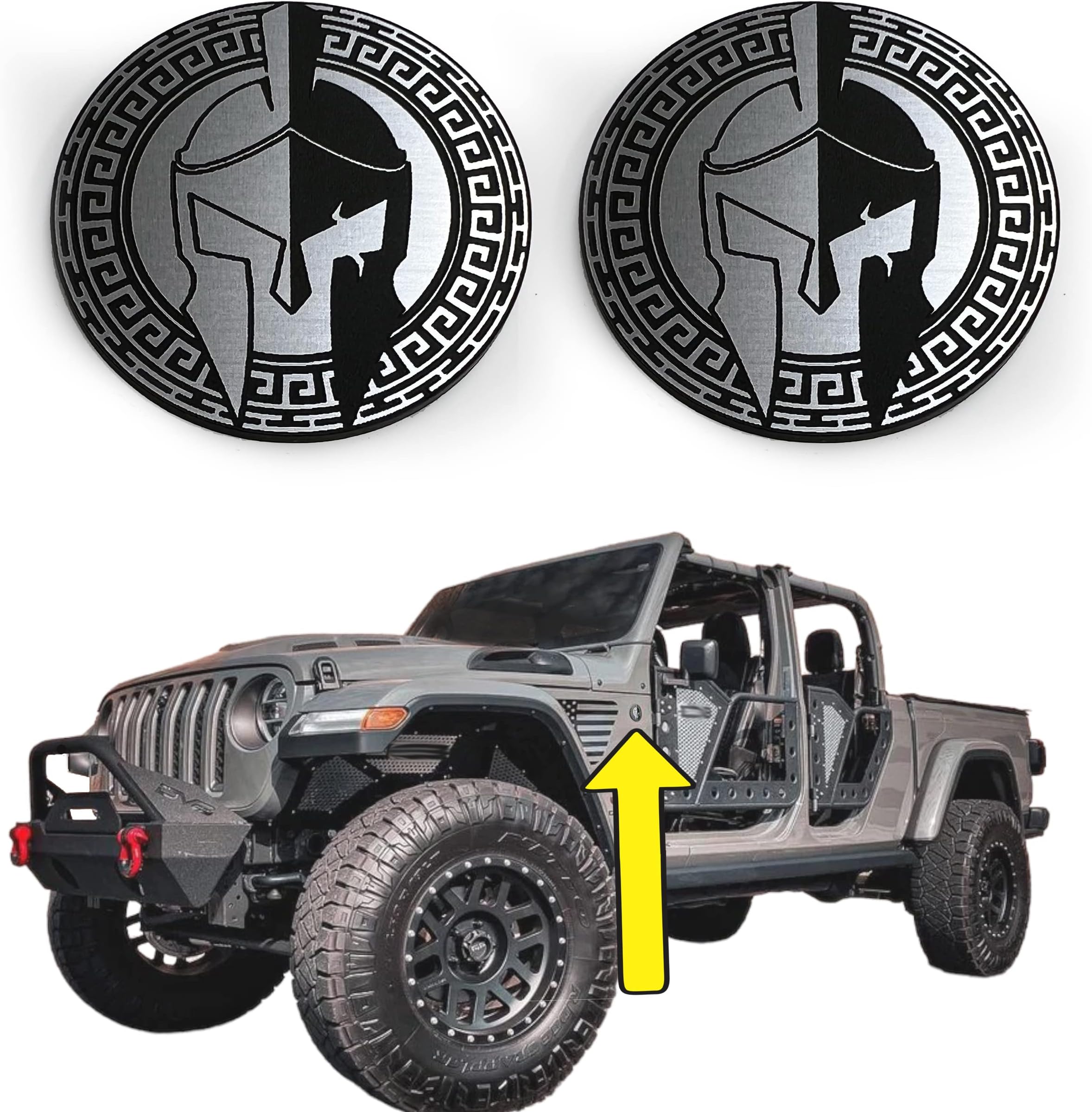 Amazon.com: 2 Custom Spartan Emblems for Jeep Gladiator Style Fender ...