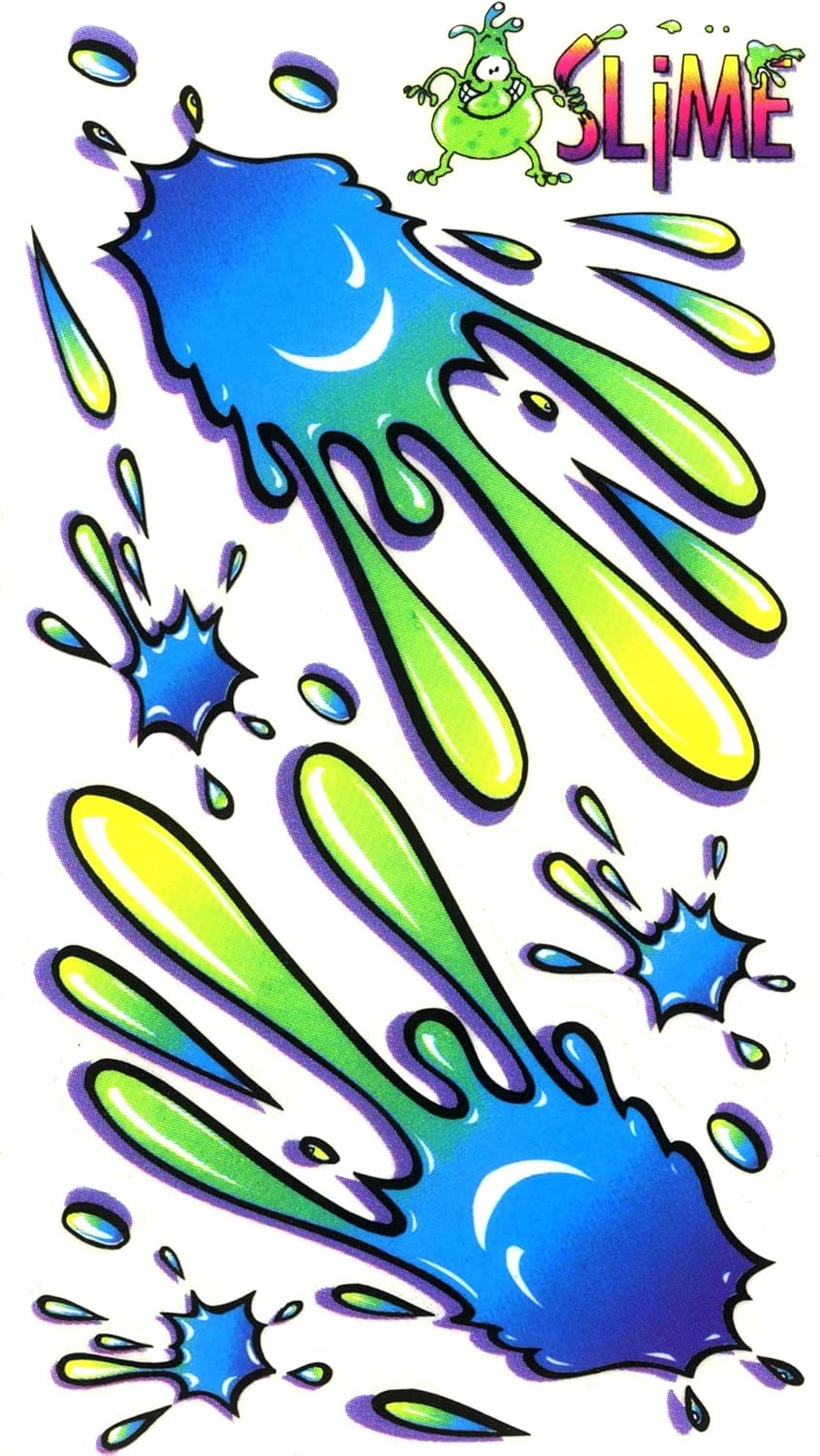 Amazon.com: Rad Decalz - Small Slime - Blue, Green and Yellow Splats ...