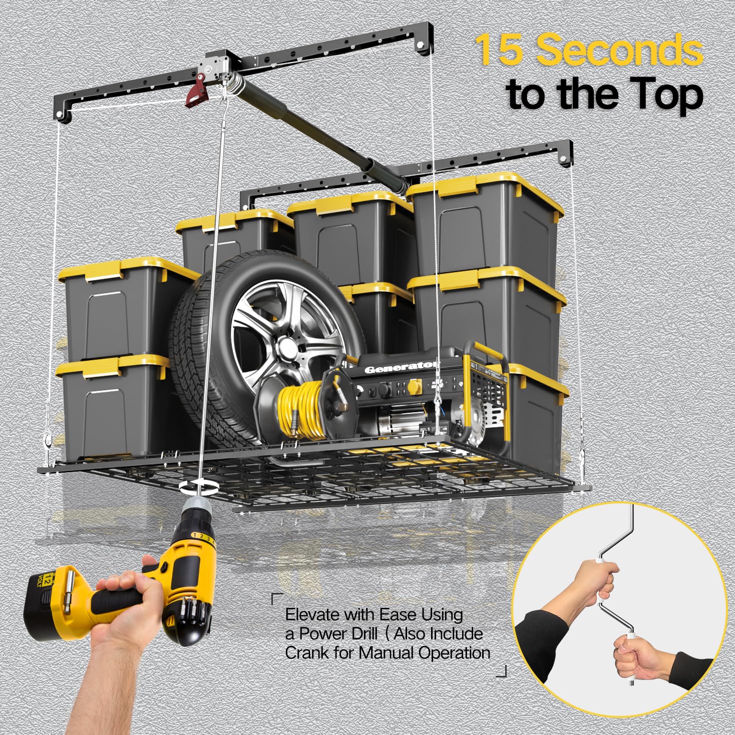 Snapklik.com : KOKORACKER Overhead Garage Storage Lift, Adjustable ...