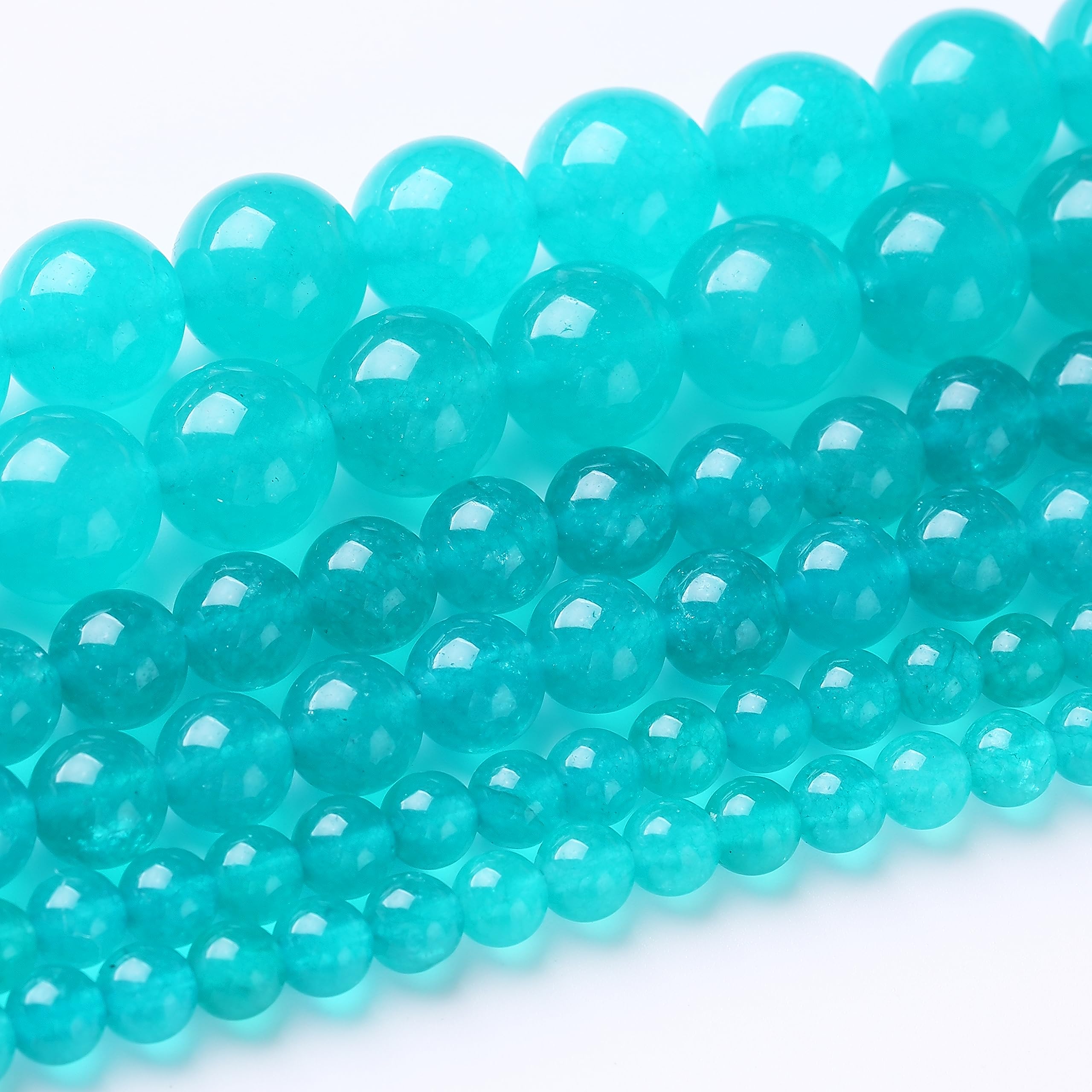 Amazon.com: 48PCS 8MM Amazonite Blue Chalcedony Stone Beads Energy Healing Beads for DIY Jewelry ...