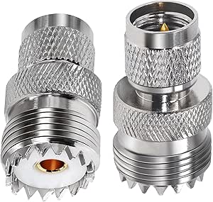 MUHF to UHF Coax Connector TUOLNK Mini UHF Male to UHF PL259 Female Coaxial Adapter for CB Radio ...