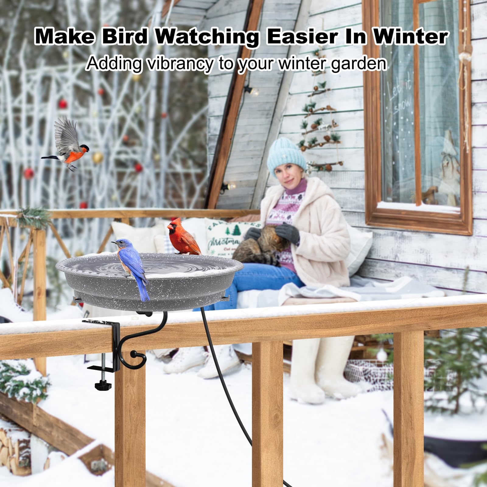 Snapklik.com : Heated Bird Bath, 75W Thermostatically Controlled ...