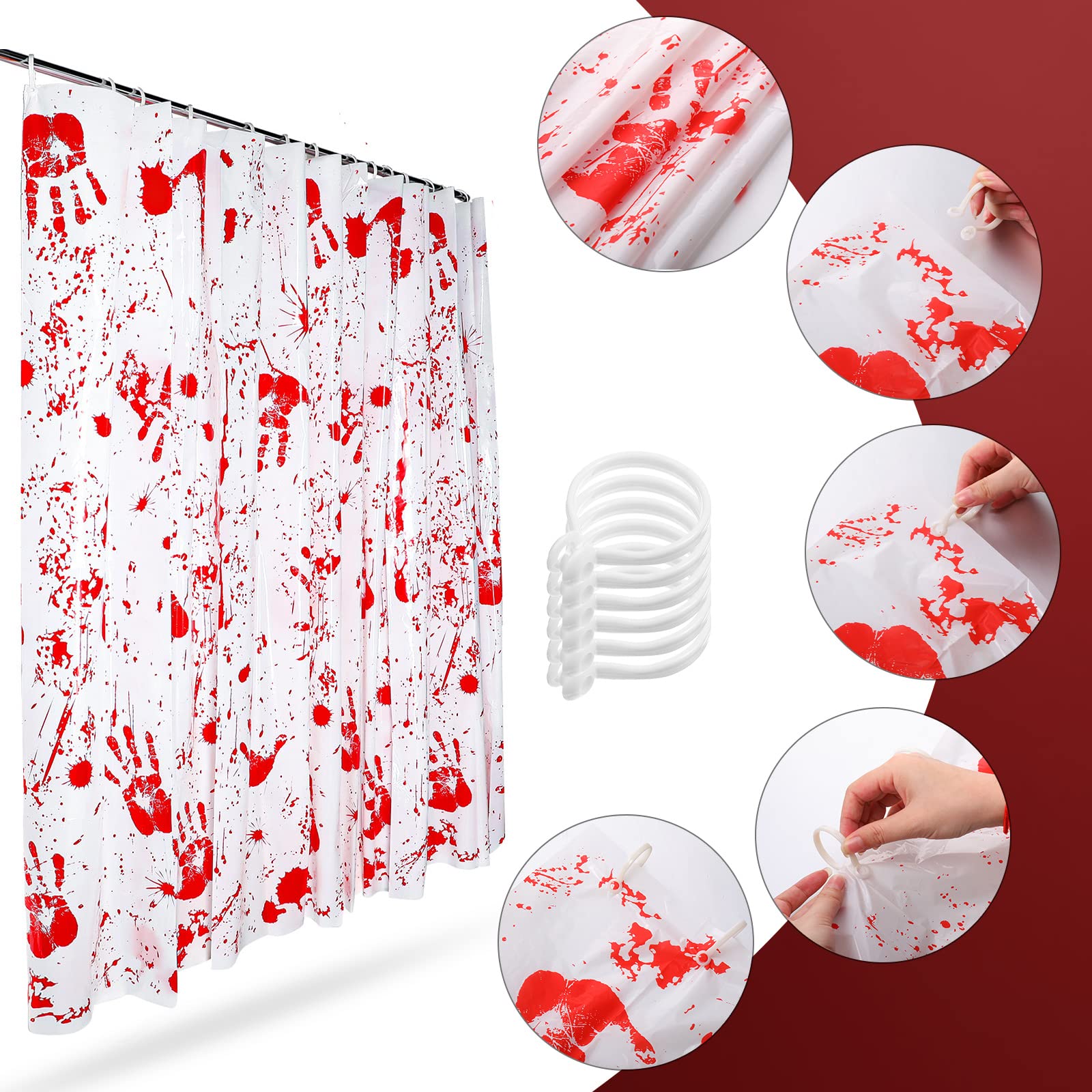 Bloody Handprint Shower Curtain Amazon.com: TPHIHPT Handprint Shower