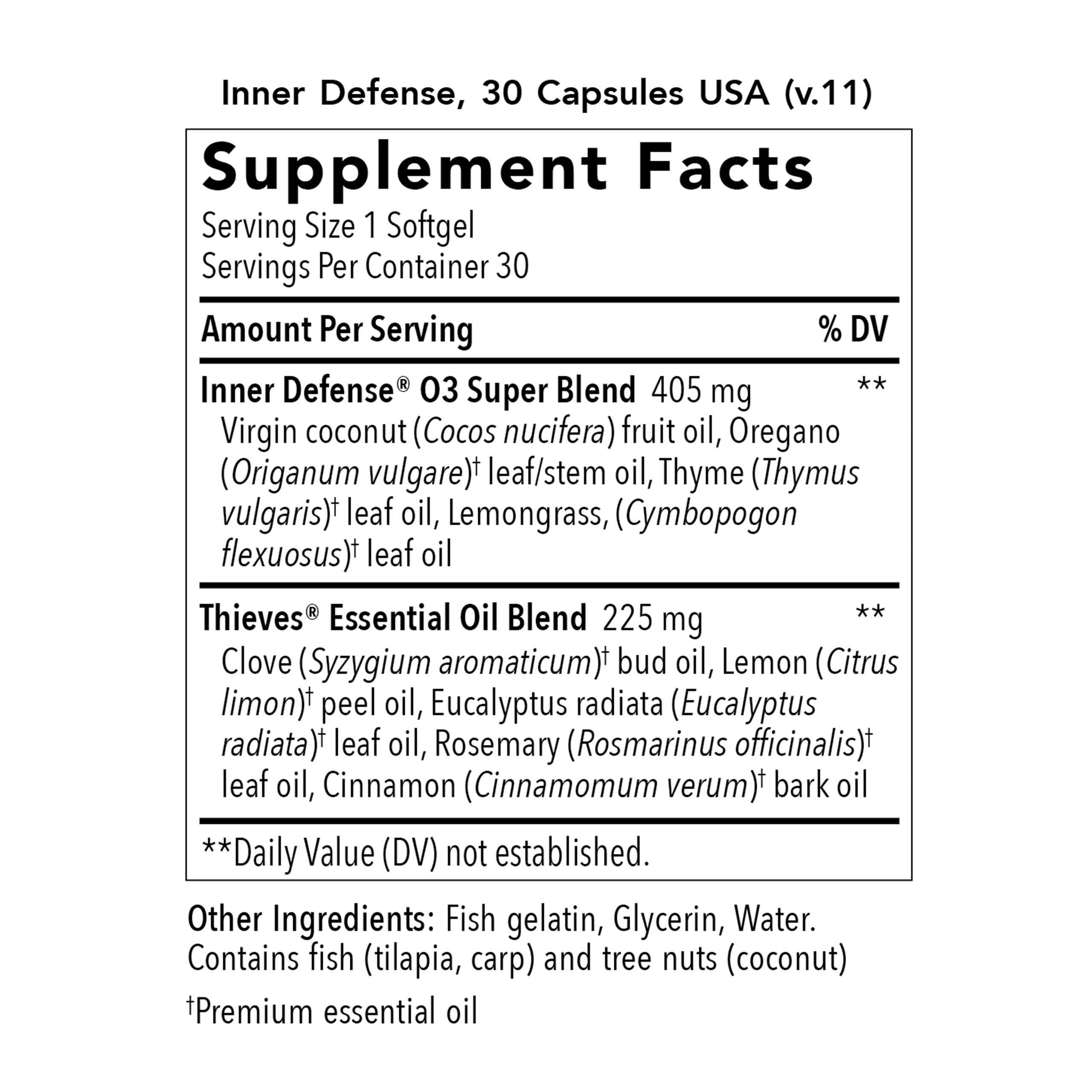 Buy Young Living Inner Defense Essential Oil Supplement - Immune System ...