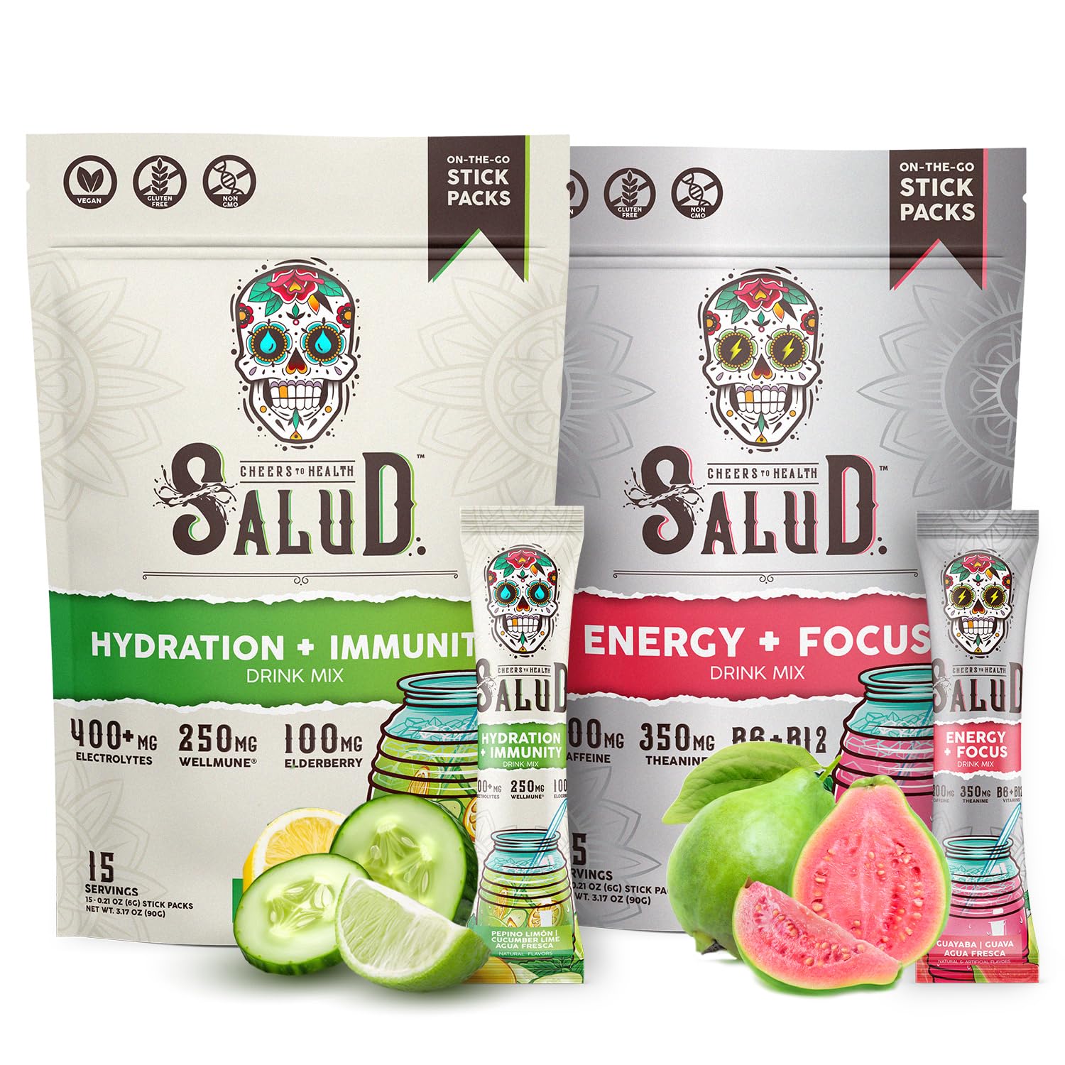 Amazon.com: Salud 2-Pack | 2-in-1 Hydration + Immunity (Cucumber Lime ...