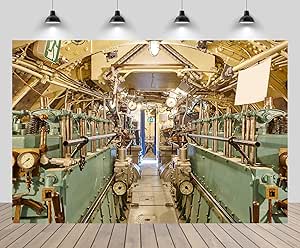 Amazon.com : CHNYWORK 10x6.5ft Submarine Interior Backdrop Military ...