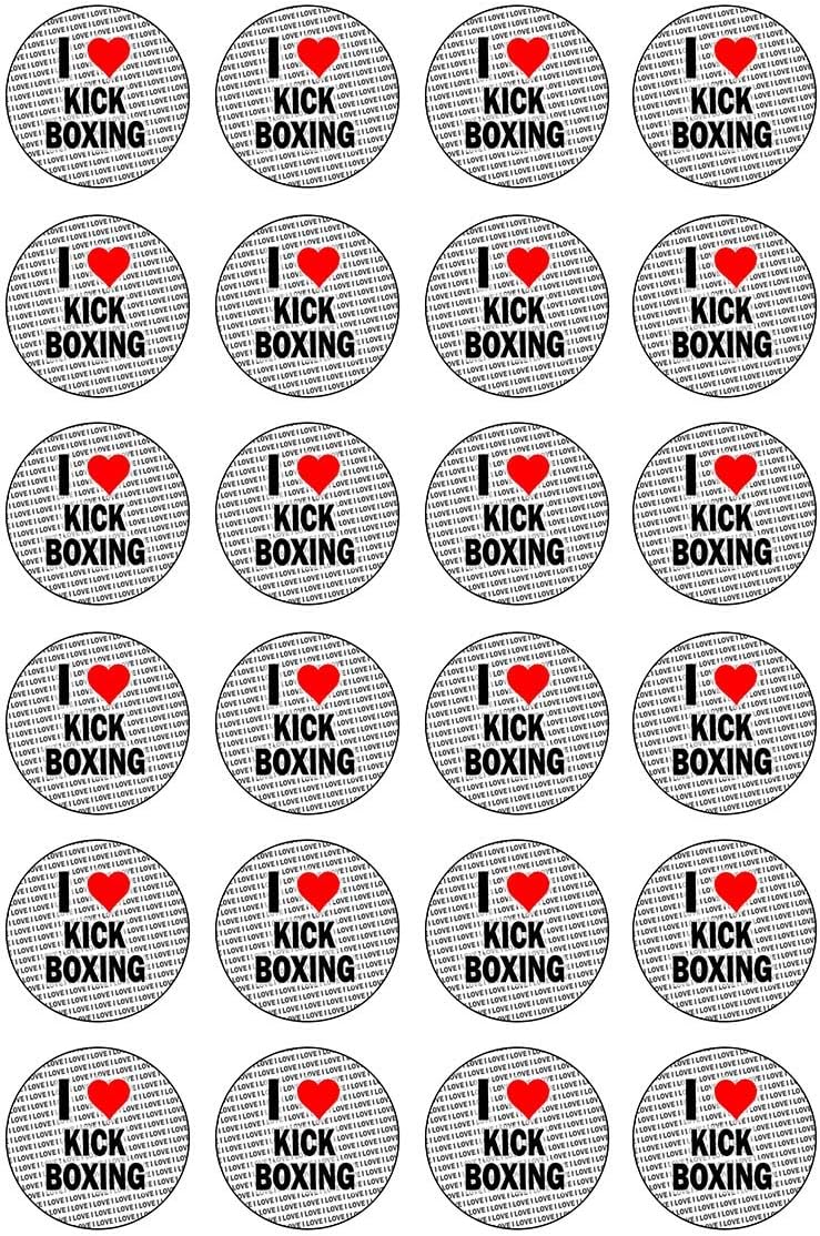 AK Giftshop I Love Kick Boxing - 24 Edible Cupcake Toppers Cake ...